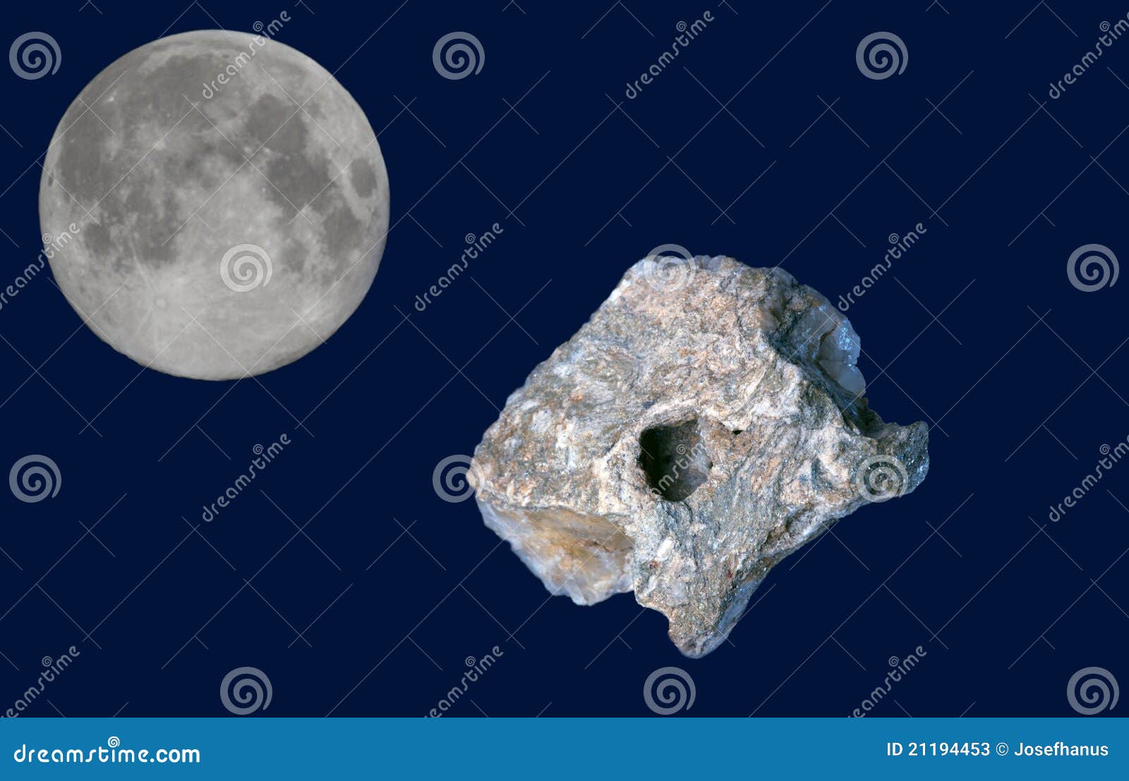 Meteoriet en de maan stock afbeelding. Image of planetoïde - 21194453