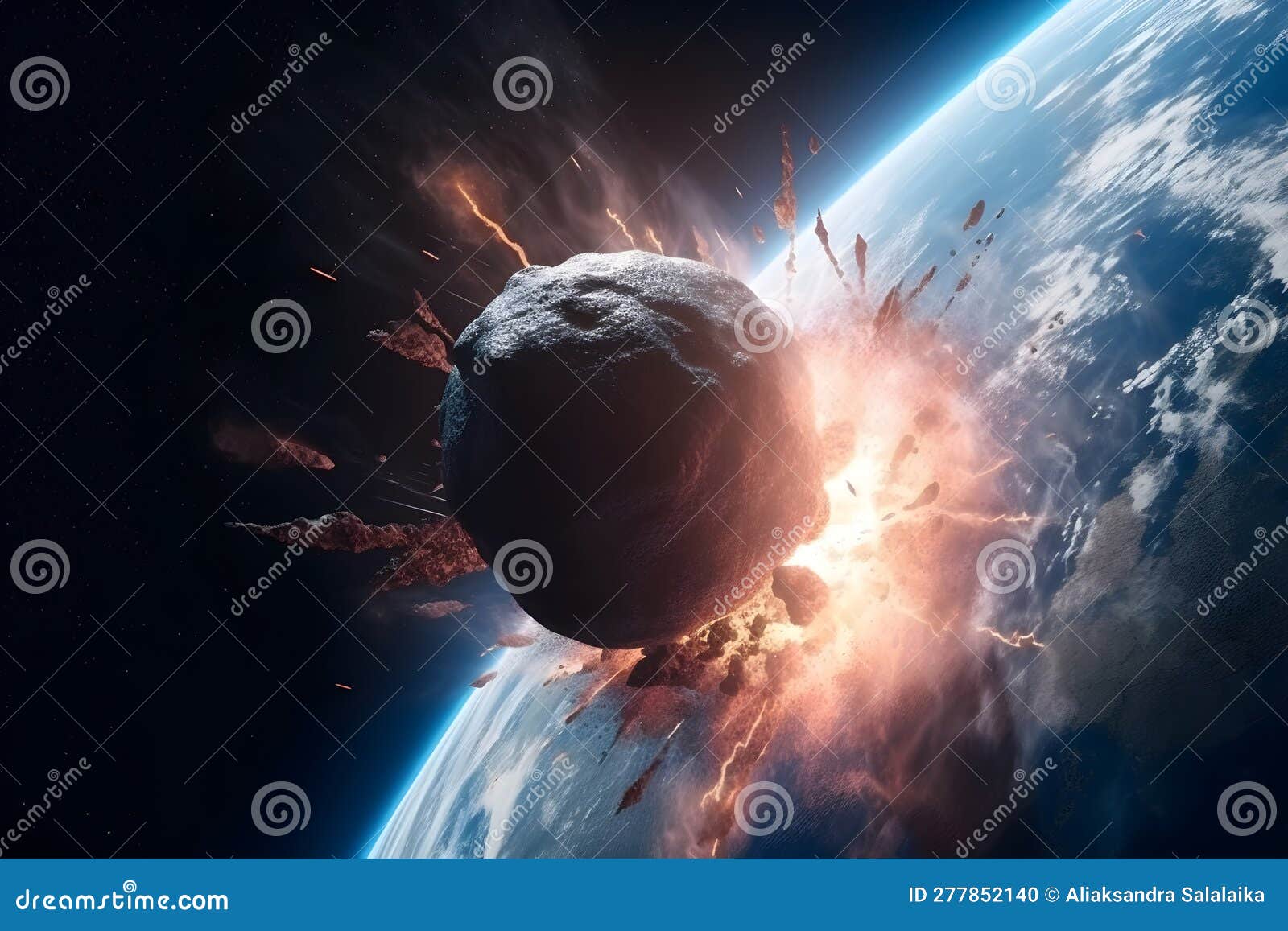 Meteorite or Asteroid Crashes into Planet Earth and Explodes with Fire ...