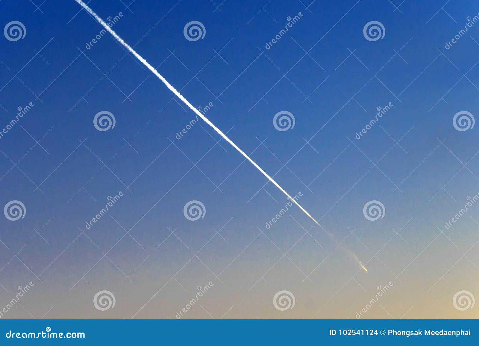 Meteorite, Comet or Falling Star on the Blue Sky. Stock Photo - Image ...