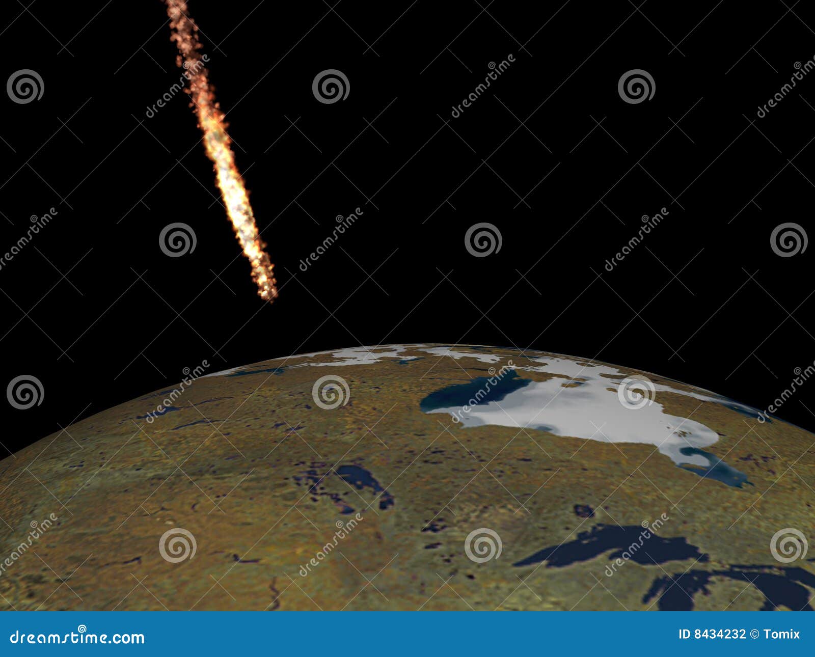 Meteorite fall stock illustration. Illustration of collision - 8434232
