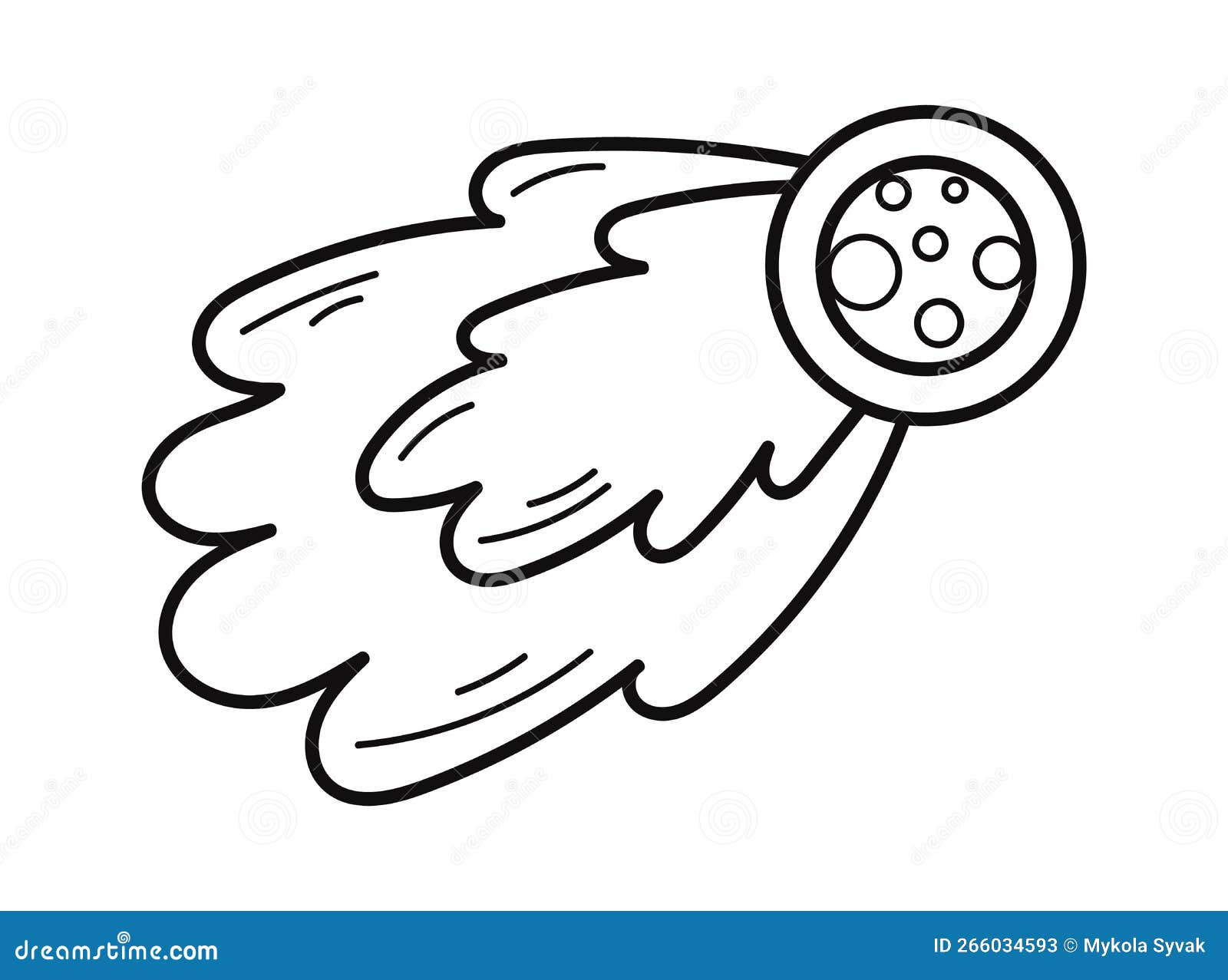Meteorite Doodle Outline For Colouring Cartoon Vector | CartoonDealer ...