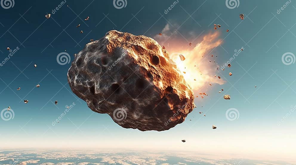 Meteorite Falling on Earth. Generative AI. Stock Image - Image of ...