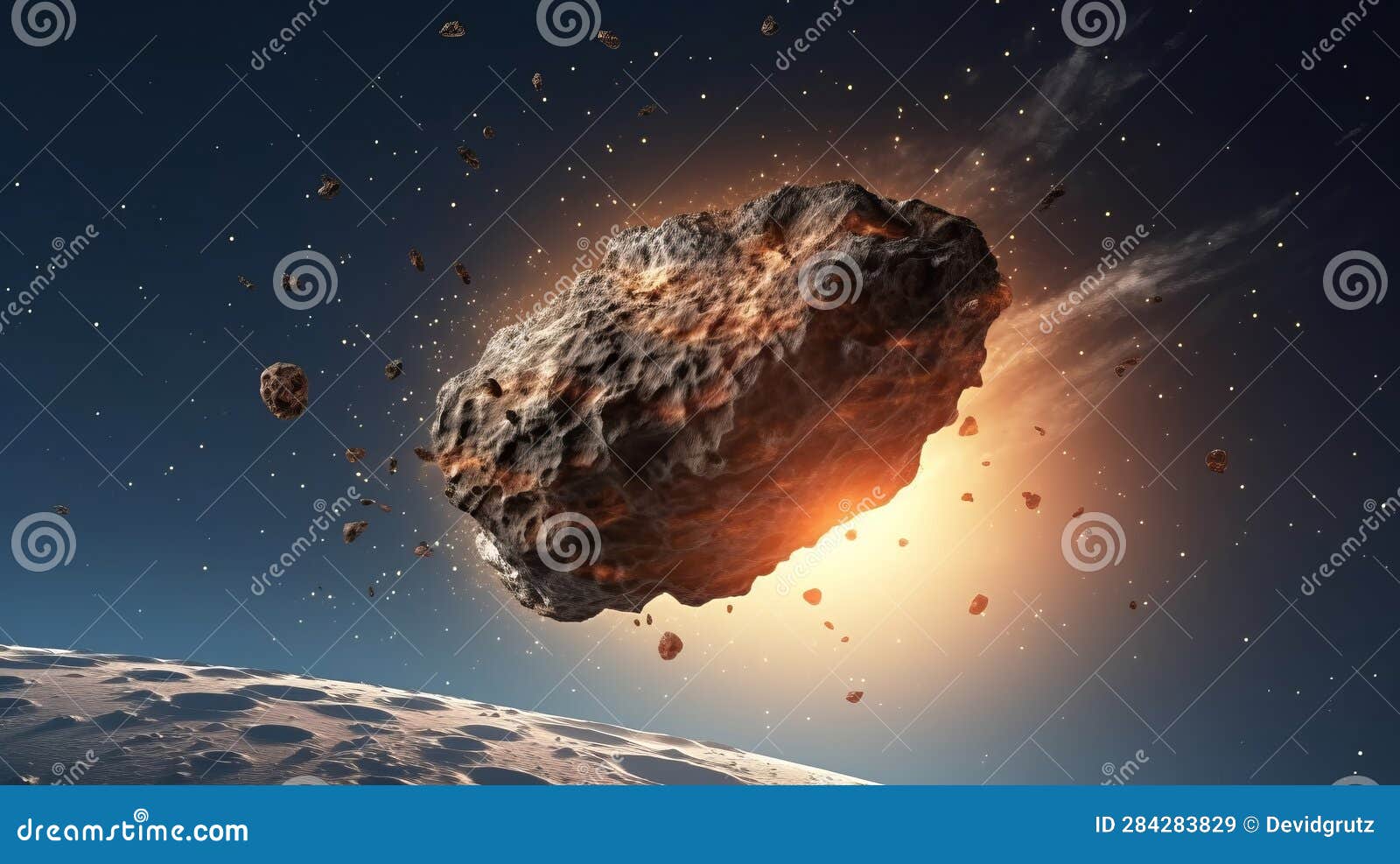 Meteorite Falling on Earth. Generative AI. Stock Image - Image of ...