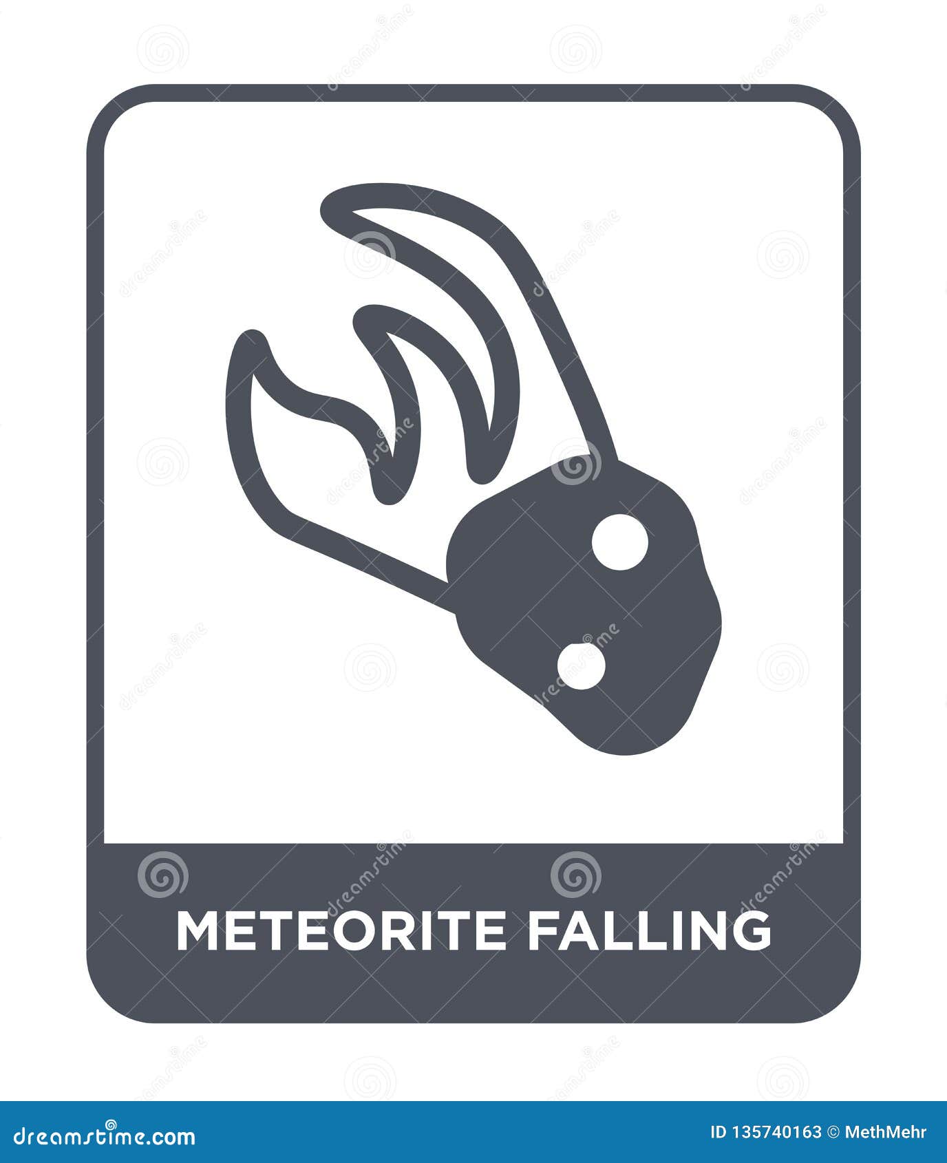 Meteorite Falling Icon in Trendy Design Style. Meteorite Falling Icon ...