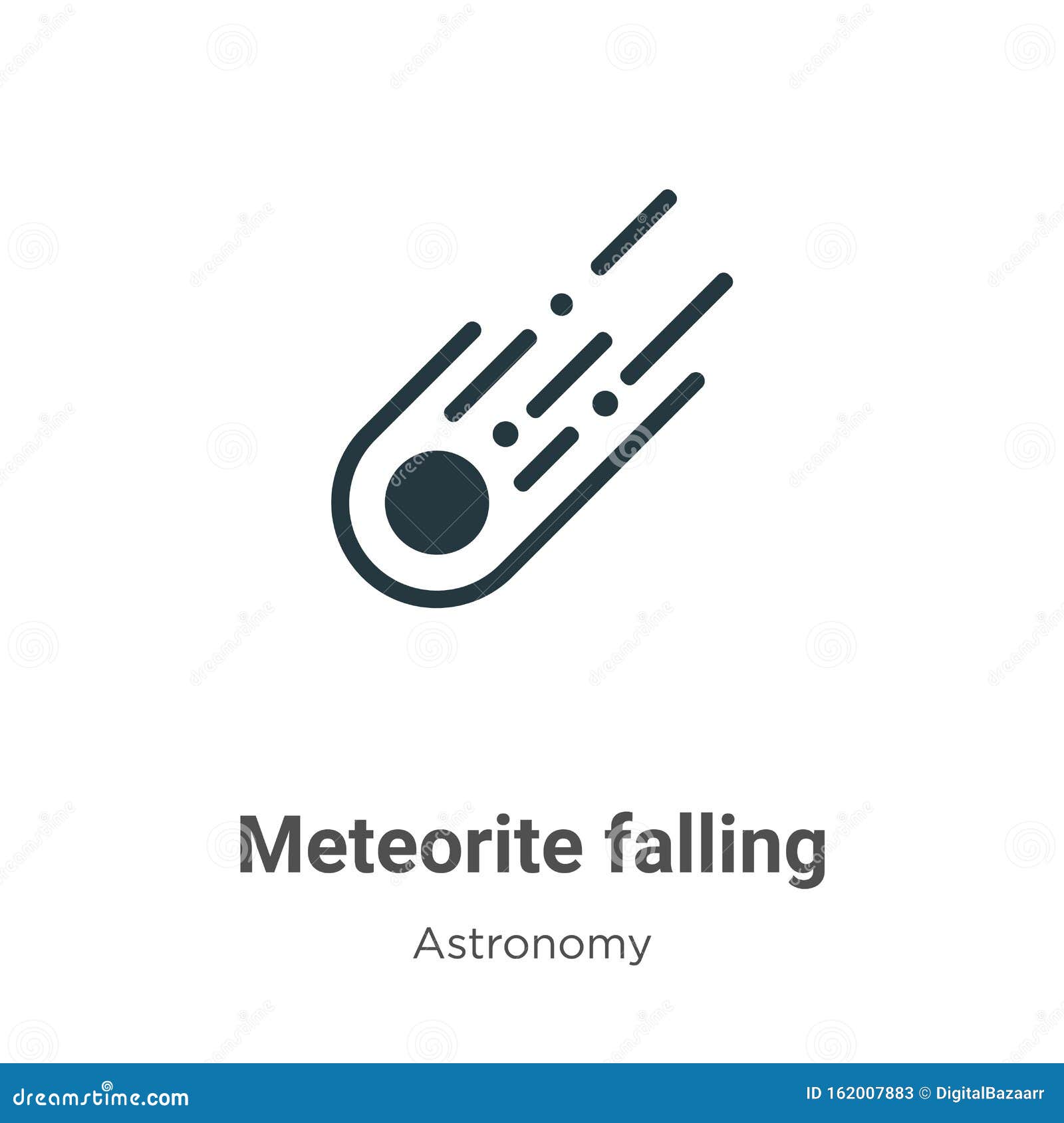 Meteorite Falling Vector Icon On White Background. Flat Vector ...