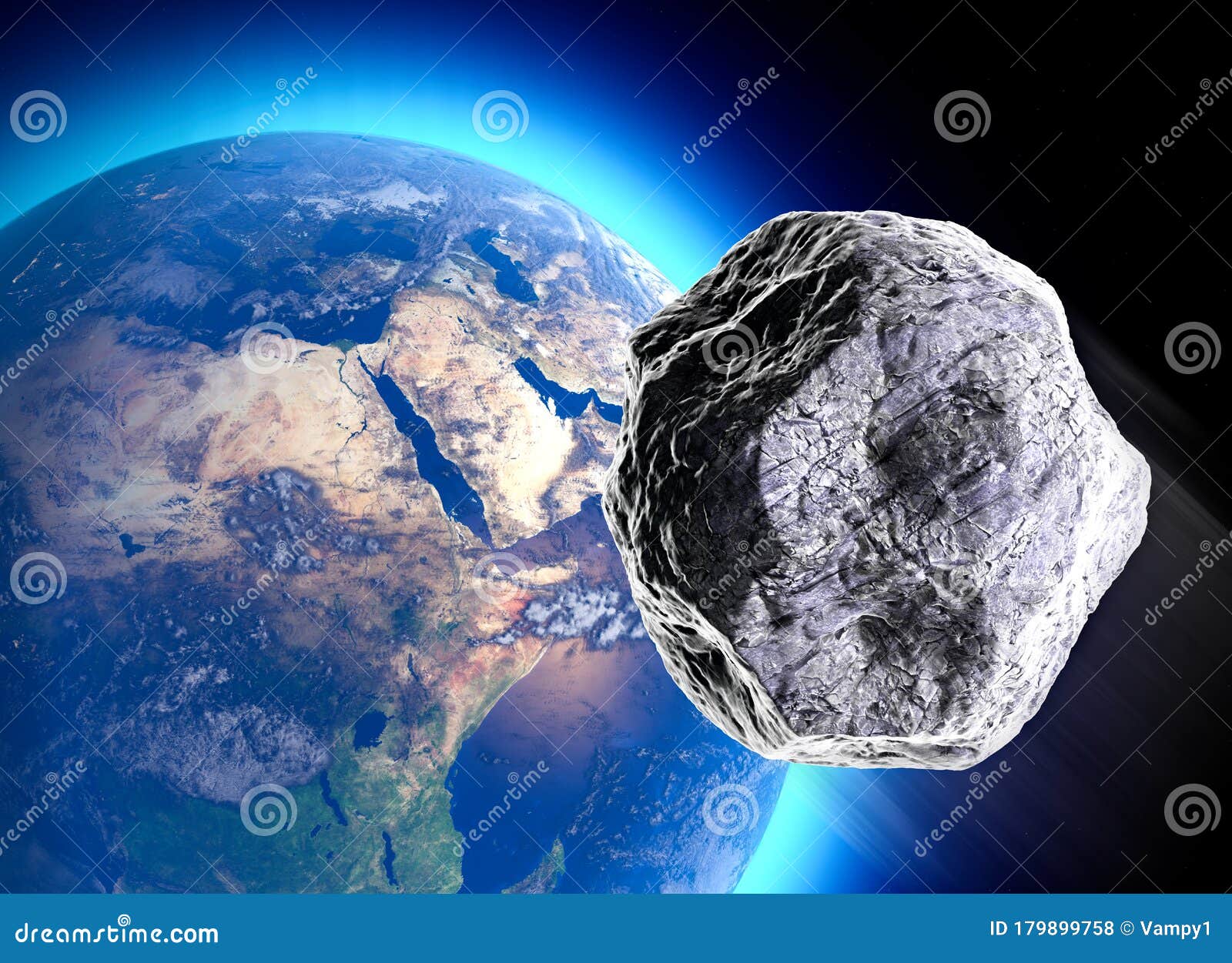 Meteorite Hitting the Earth. Asteroid on a Collision Course Towards ... Meteorite Hitting the Earth. Asteroid on a Collision Course Towards ...