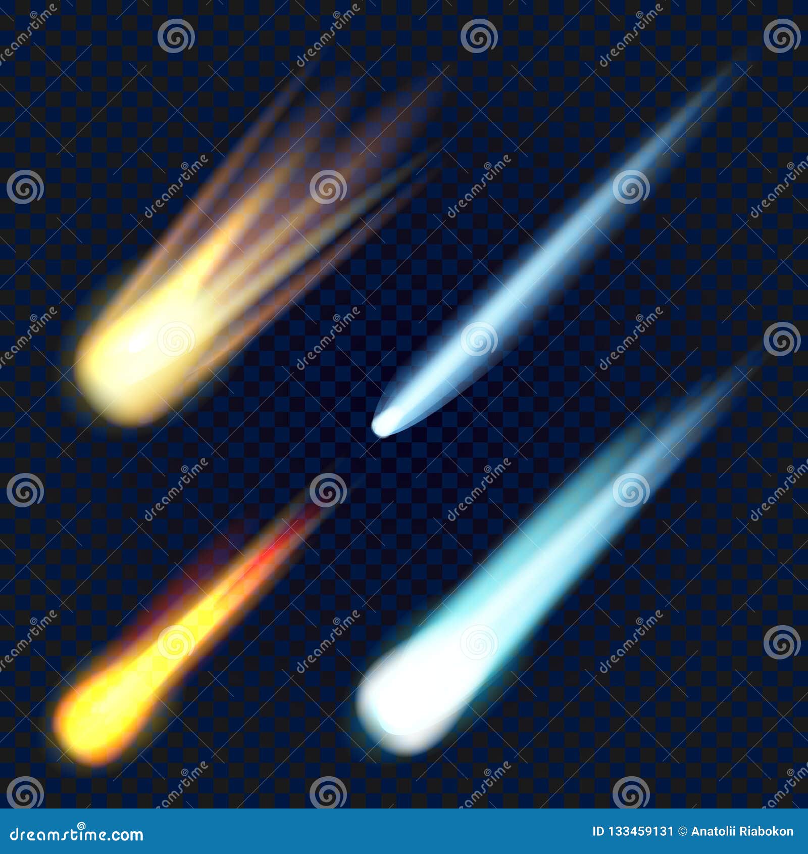 Meteorite Icon Set, Realistic Style Stock Vector - Illustration of ...