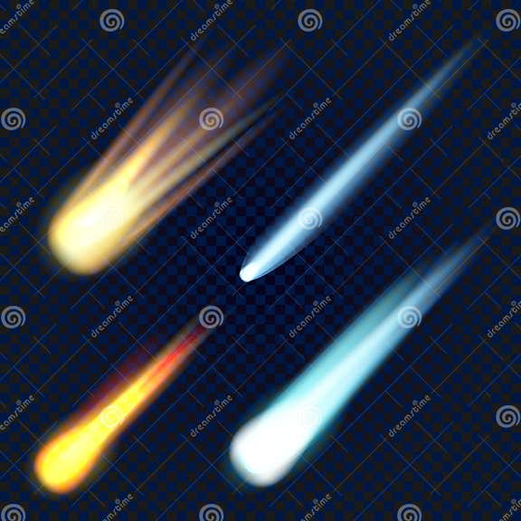 Meteorite Icon Set, Realistic Style Stock Vector - Illustration of ...