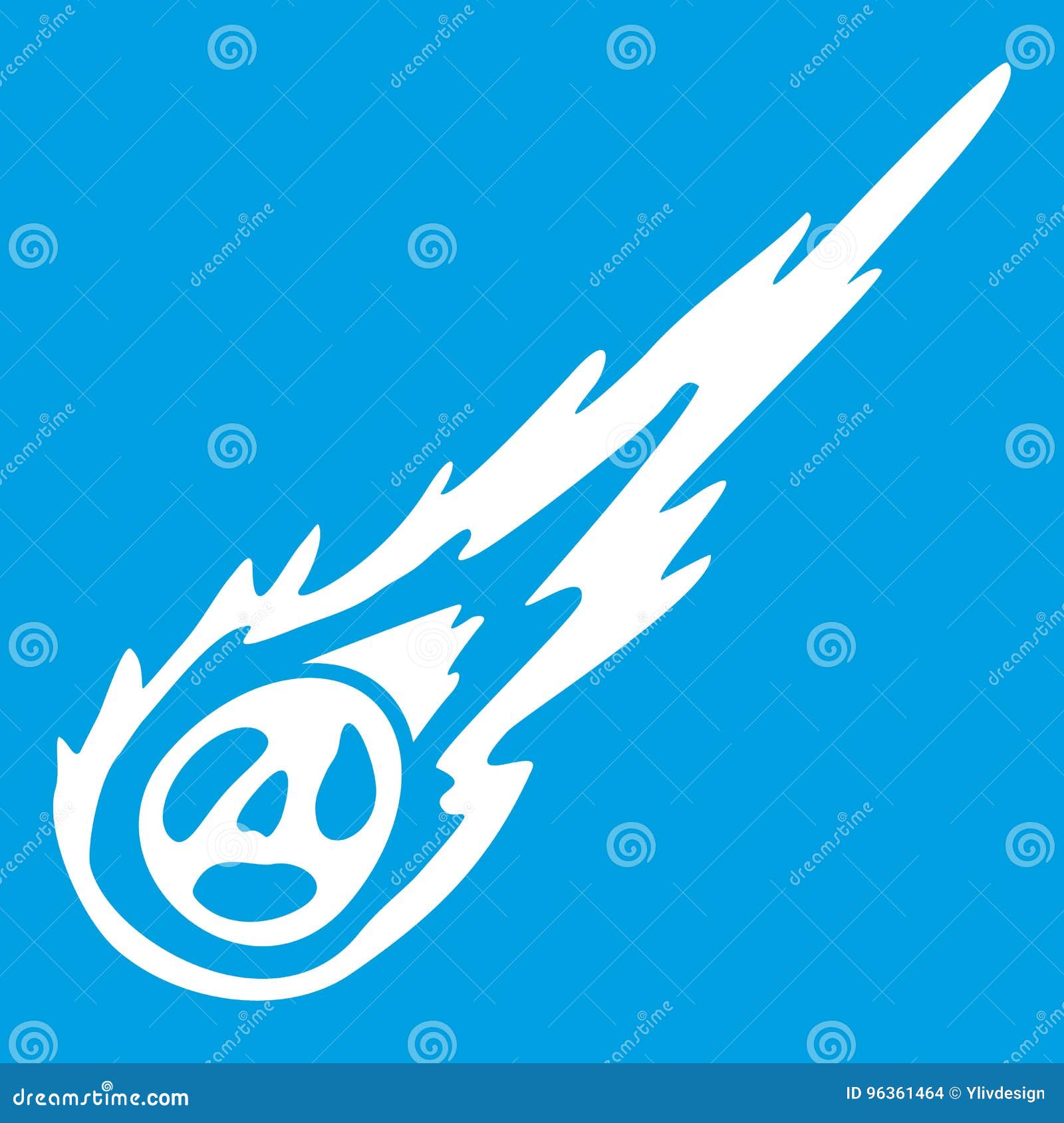 Meteorite icon white stock vector. Illustration of fall - 96361464