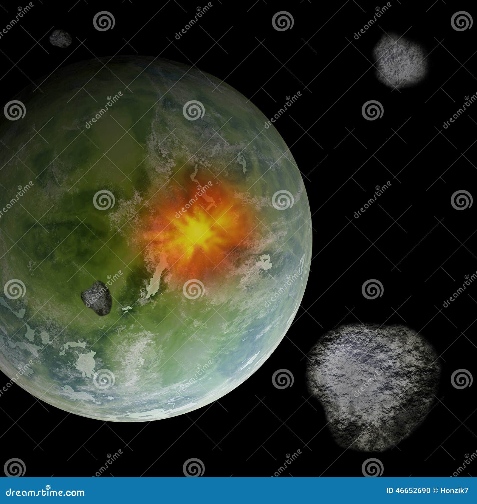 Meteorite impact stock illustration. Illustration of orbit - 46652690