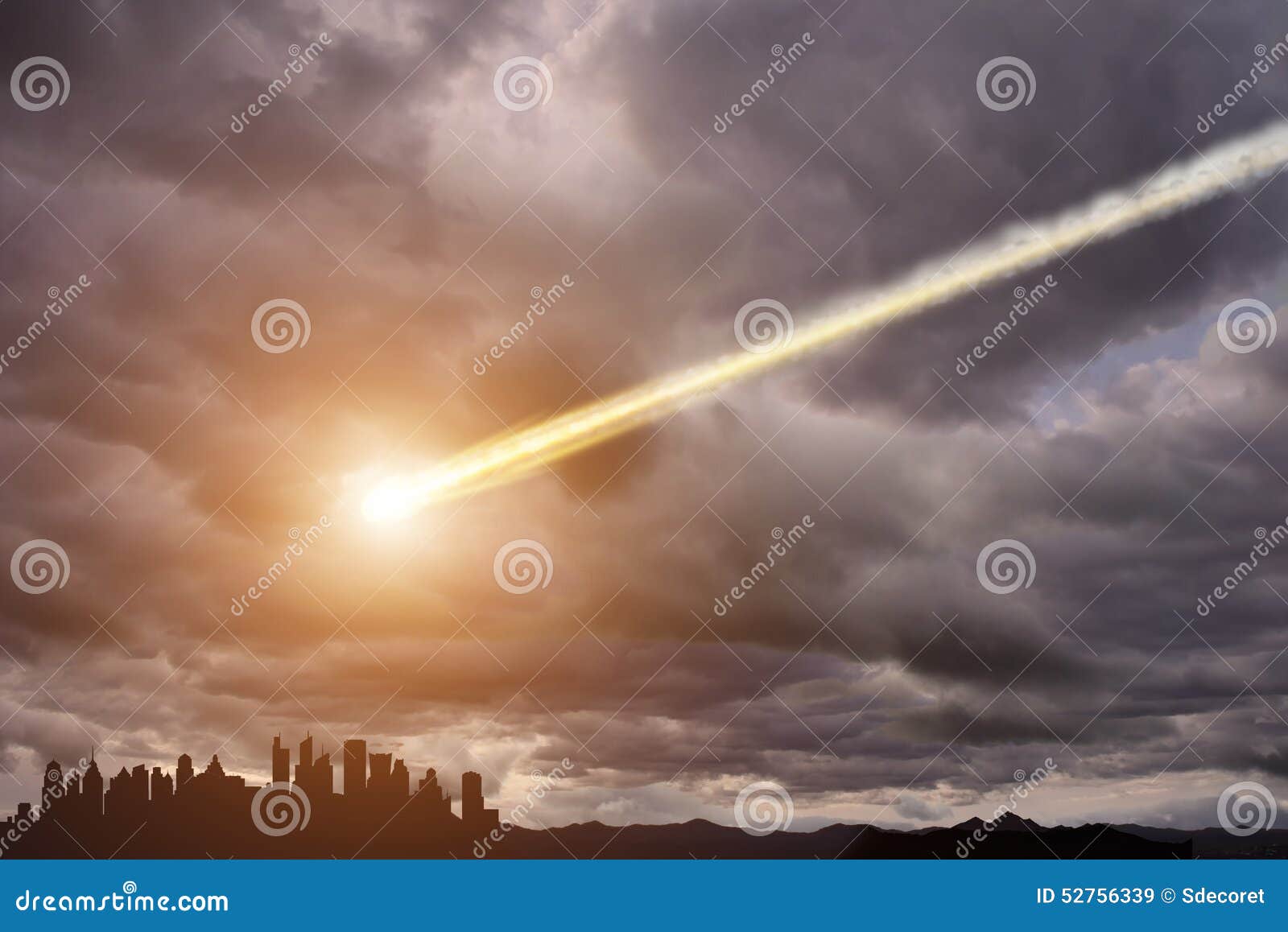 Meteorite Impact on a Planet in Space Stock Illustration - Illustration ...