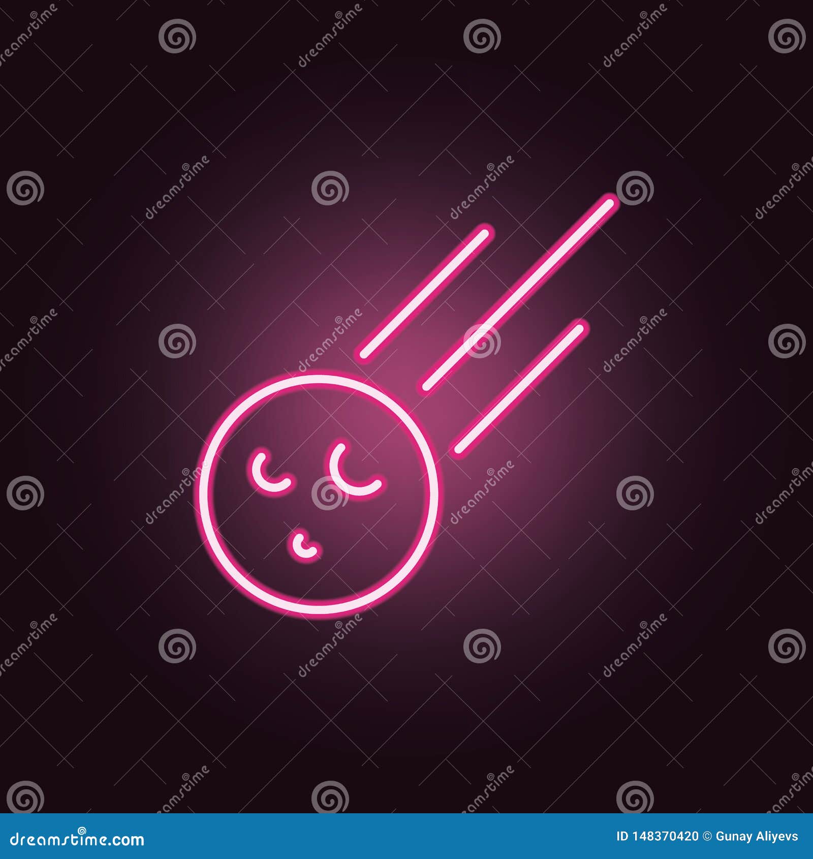 Meteorite Neon Icon. Elements of Space Set Stock Illustration ...