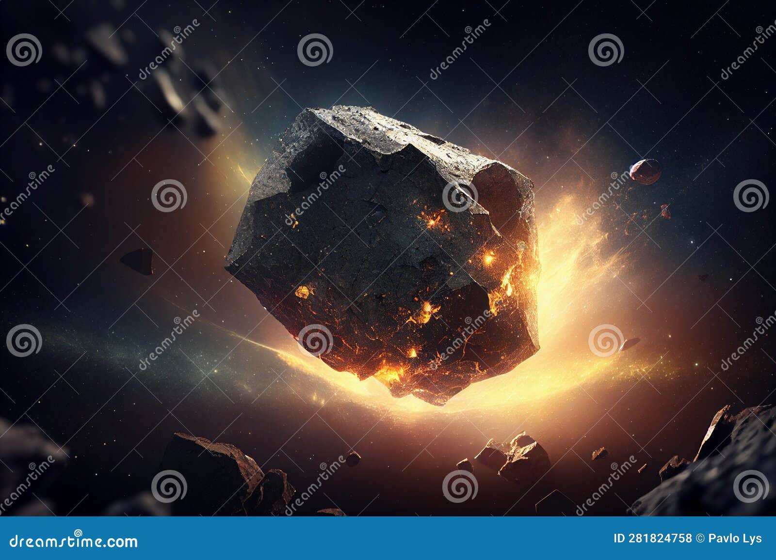 Meteorite in Space. AI Generated Stock Illustration - Illustration of ...