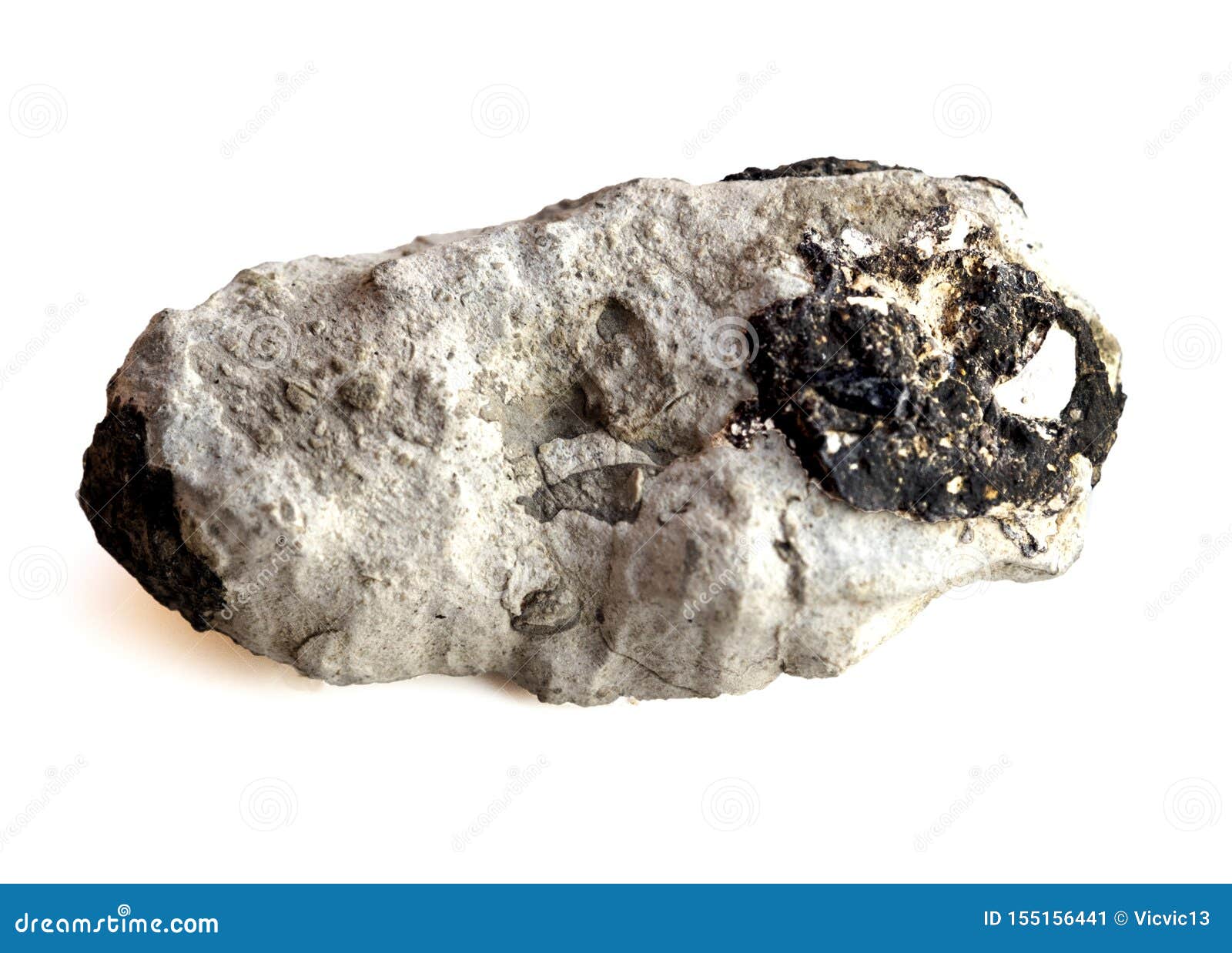 Meteorite on a White Background Stock Image - Image of classification ...