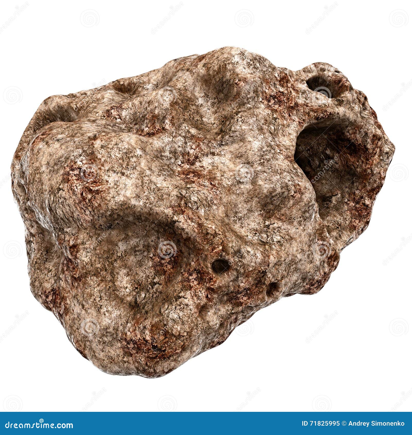 Meteorite on White 3D Illustration Stock Illustration - Illustration of ...