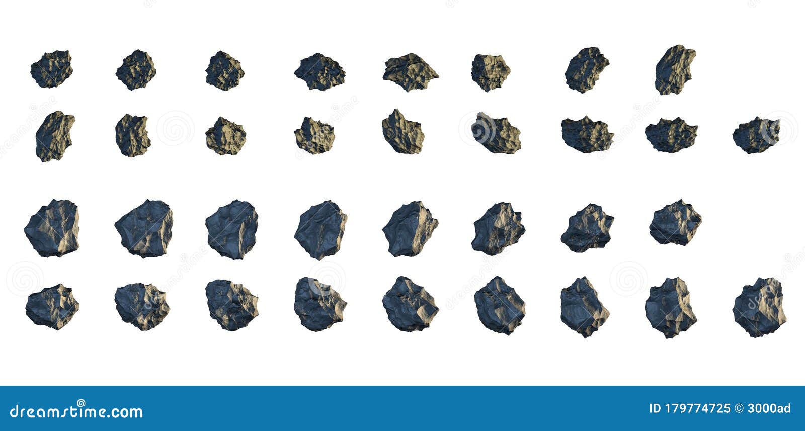 Meteorites and Asteroids for Space Backgrounds Stock Illustration ...