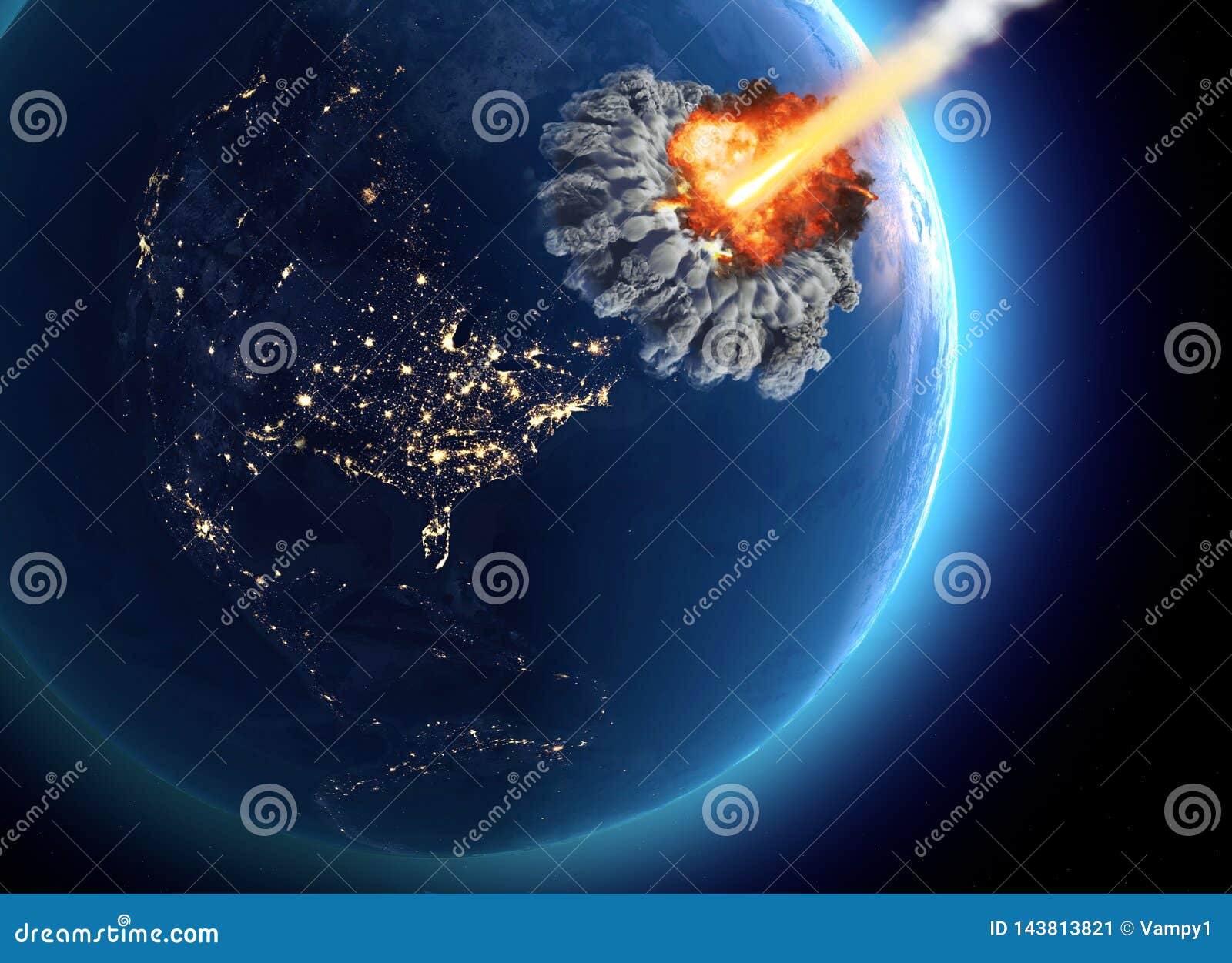 Meteorites That Hit The Earth. Explosion, Cataclysm End Of The World ...