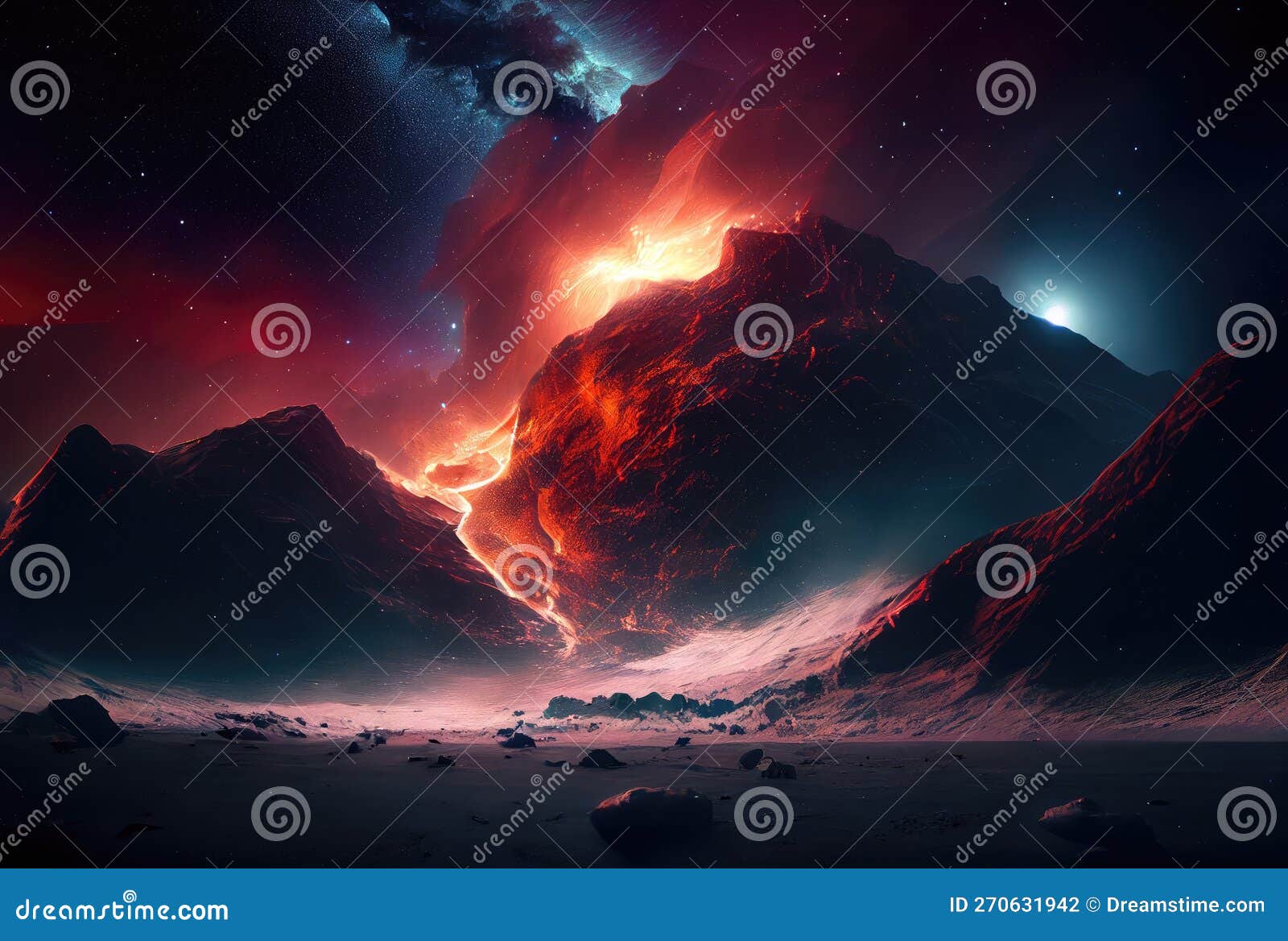 Meteorites Hit the Planet, Causing Lava and Fire To Erupt from Its ...