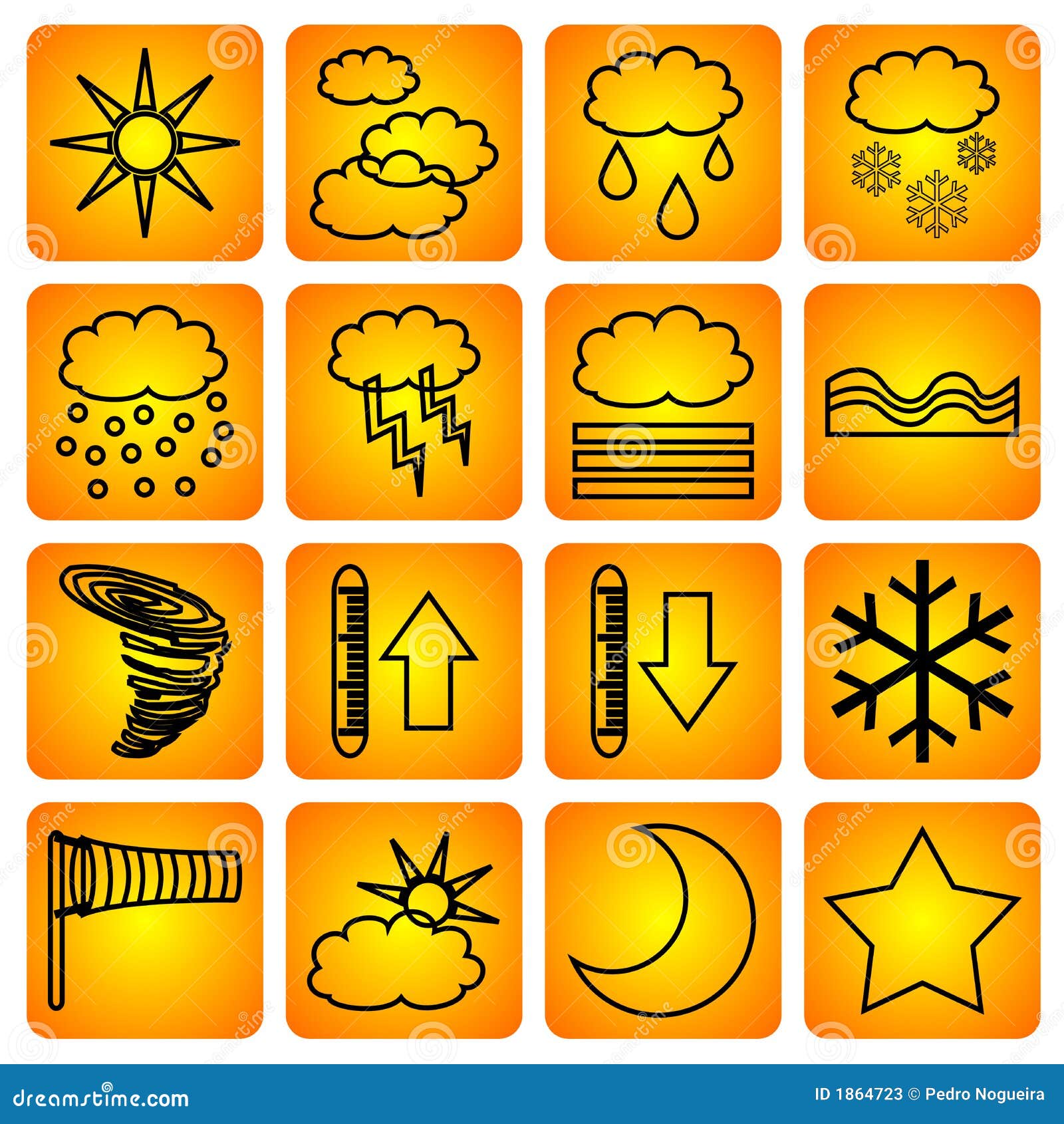 Meteorologic symbols stock vector. Illustration of star - 1864723