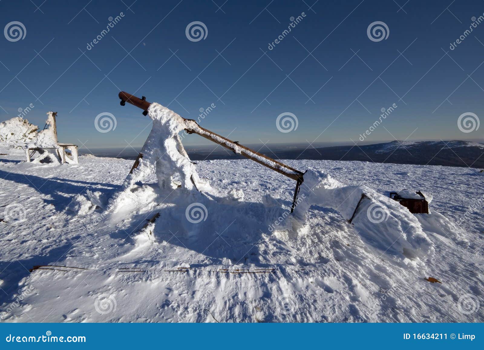 Meteorological Equipment in Snow.Weather Station Stock Image - Image of ...