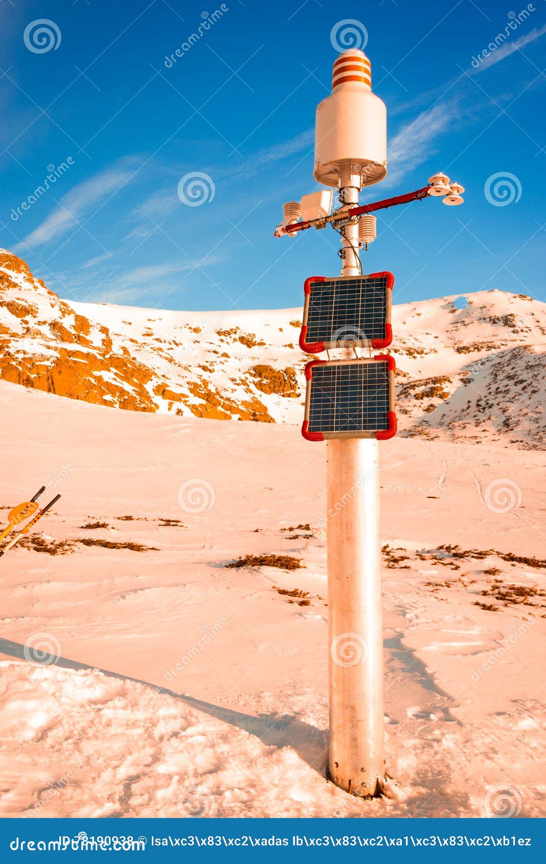 Meteorological Station, Powered with Solar Panels Stock Photo - Image ...
