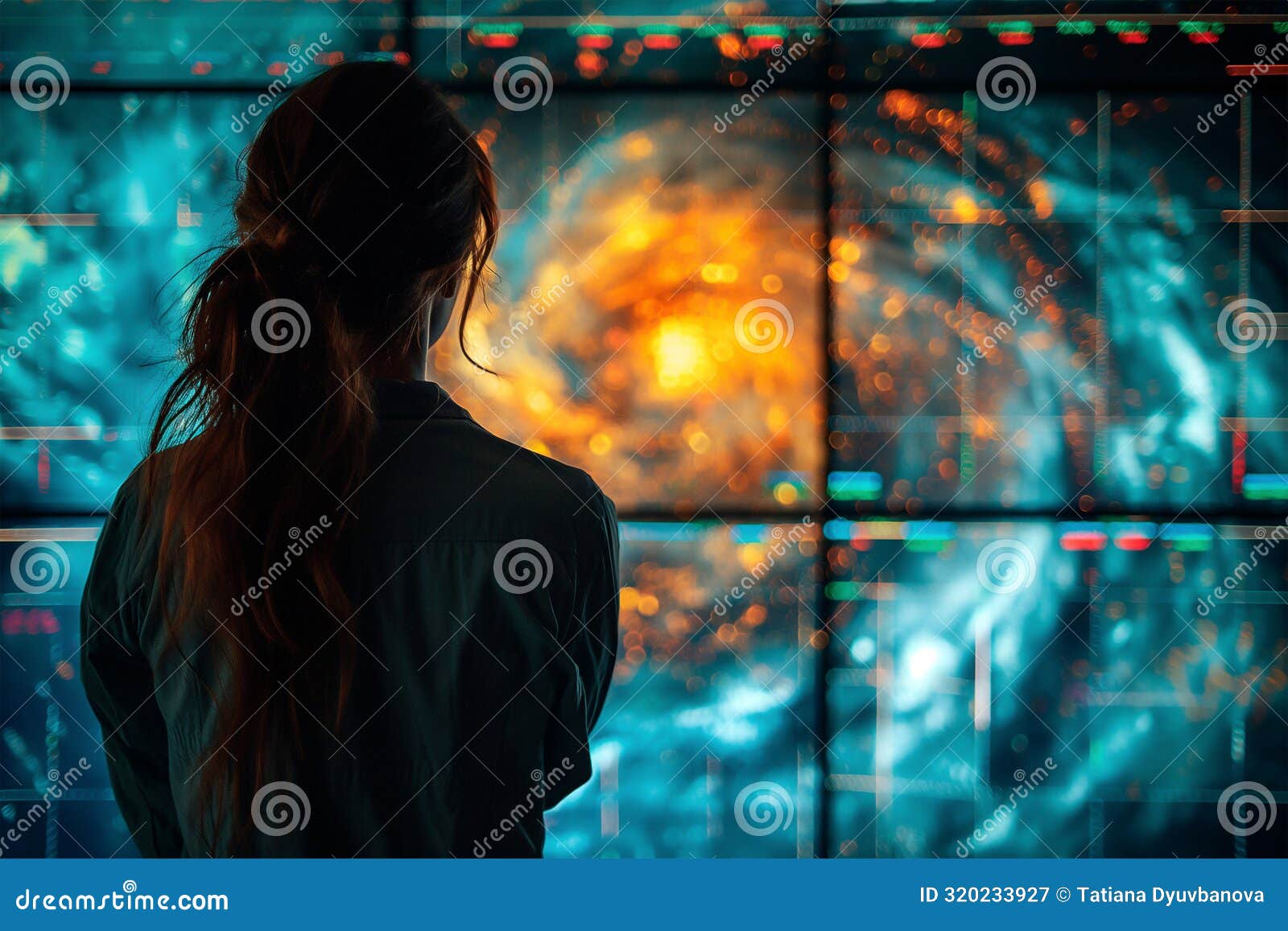 Meteorologist Tracking the Path of an Approaching Tornado on a Radar ...