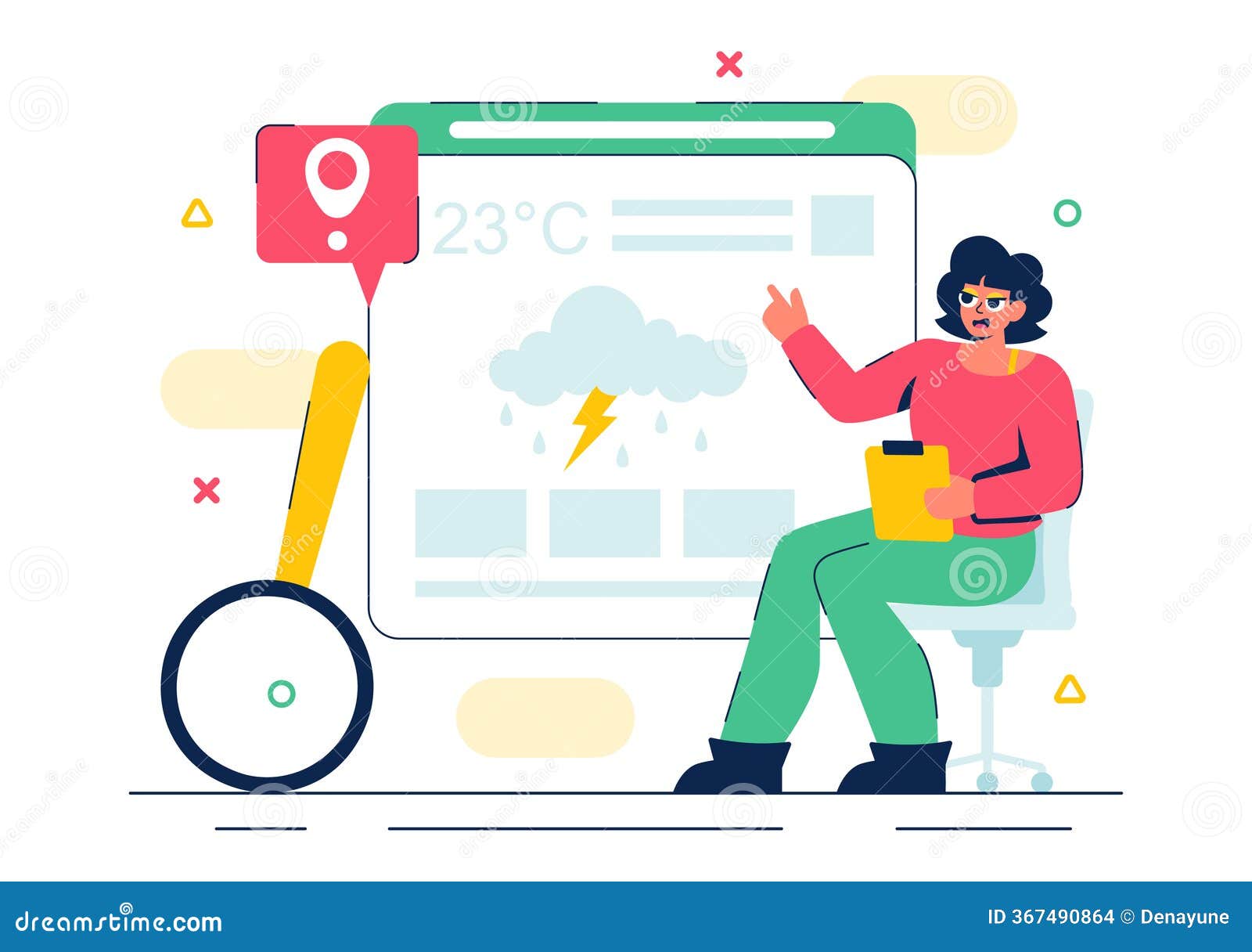 Meteorologist Vector Illustration Featuring A Weather Forecaster ...