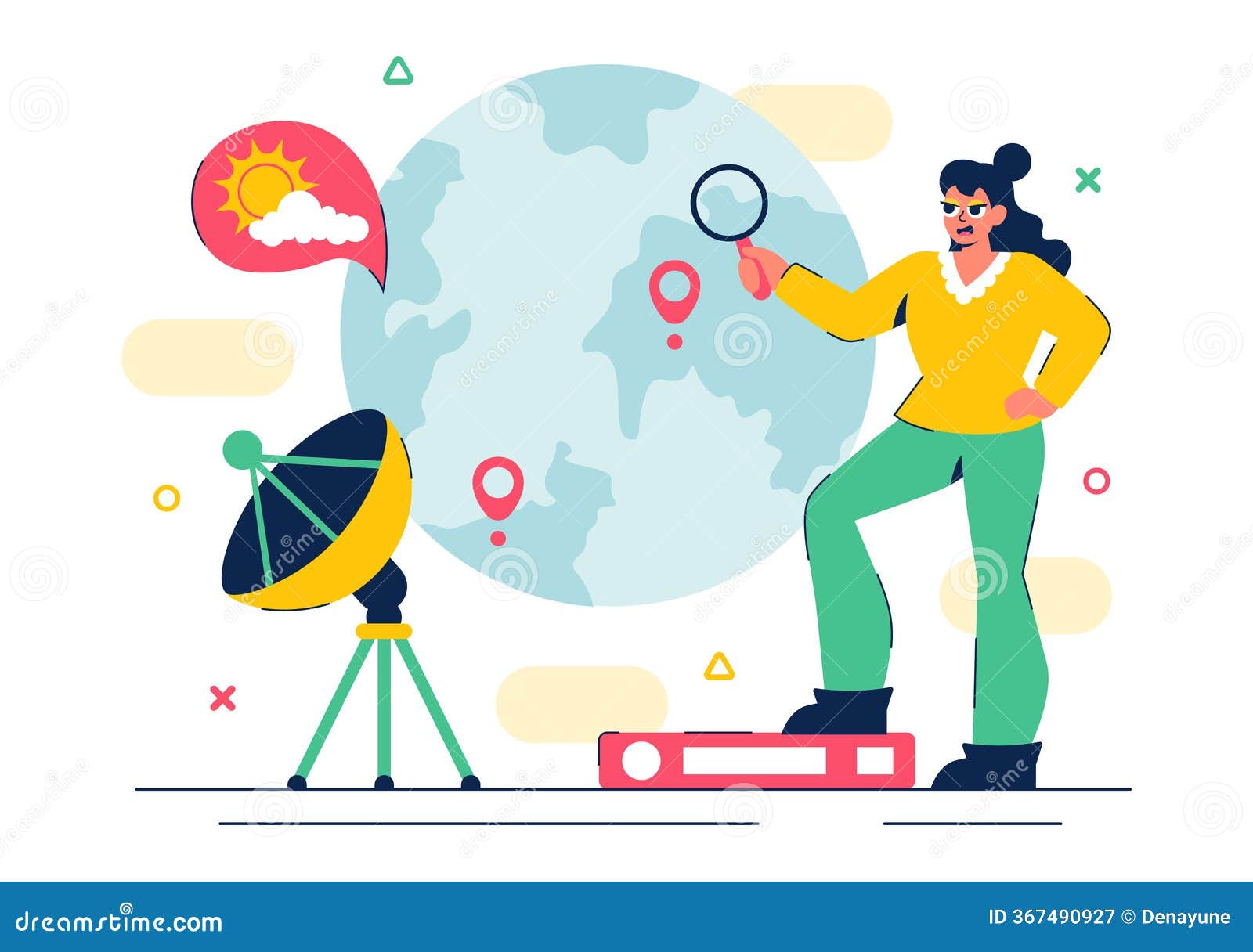 Meteorologist Vector Illustration Featuring A Weather Forecaster ...