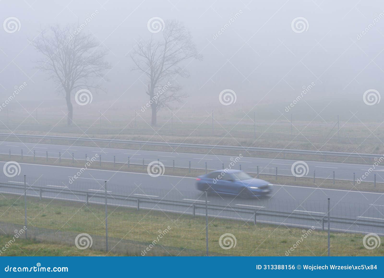 MISTY WEATHER stock photo. Image of climate, misty, highway - 313388156