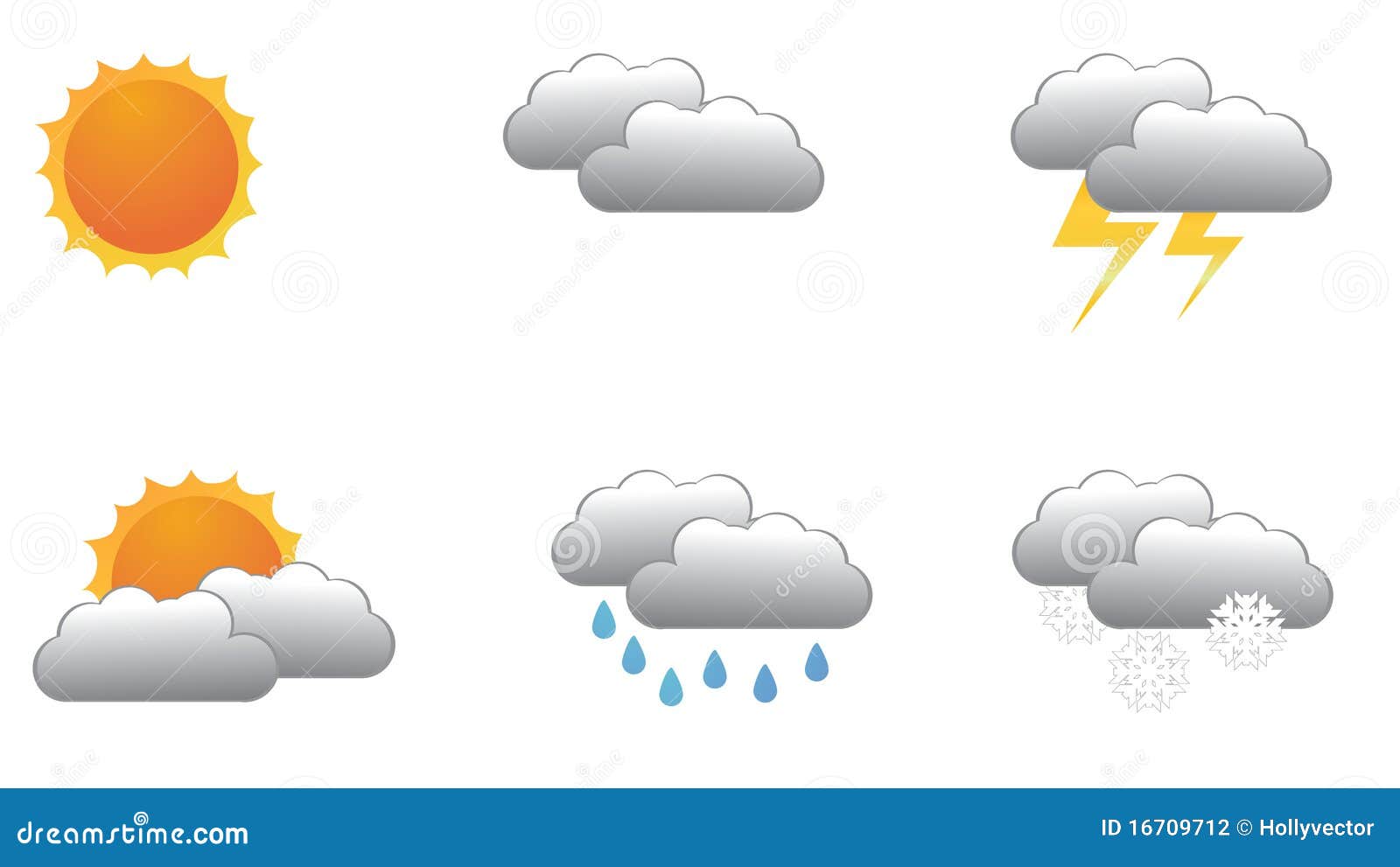 Meteorology symbols stock vector. Illustration of glossy - 16709712
