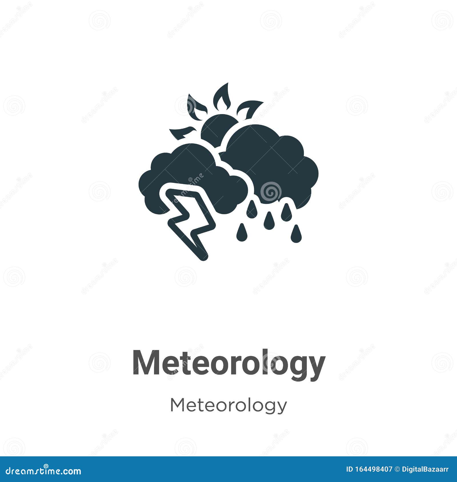 Meteorology Vector Icon on White Background. Flat Vector Meteorology ...