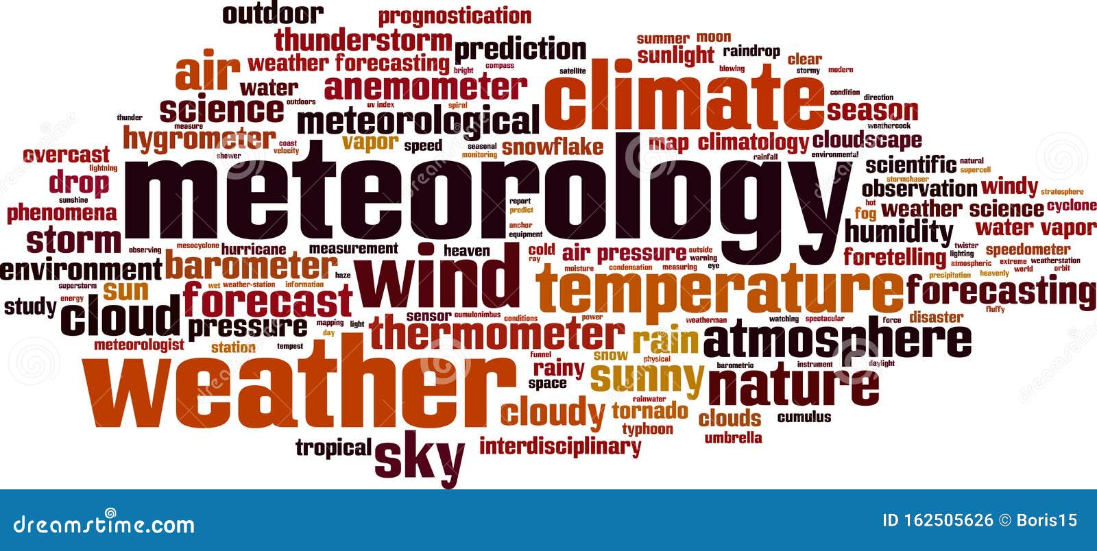 Meteorology word cloud stock vector. Illustration of study - 162505626