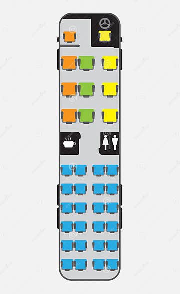 15 Meter bus seat map stock illustration. Illustration of show - 152143329