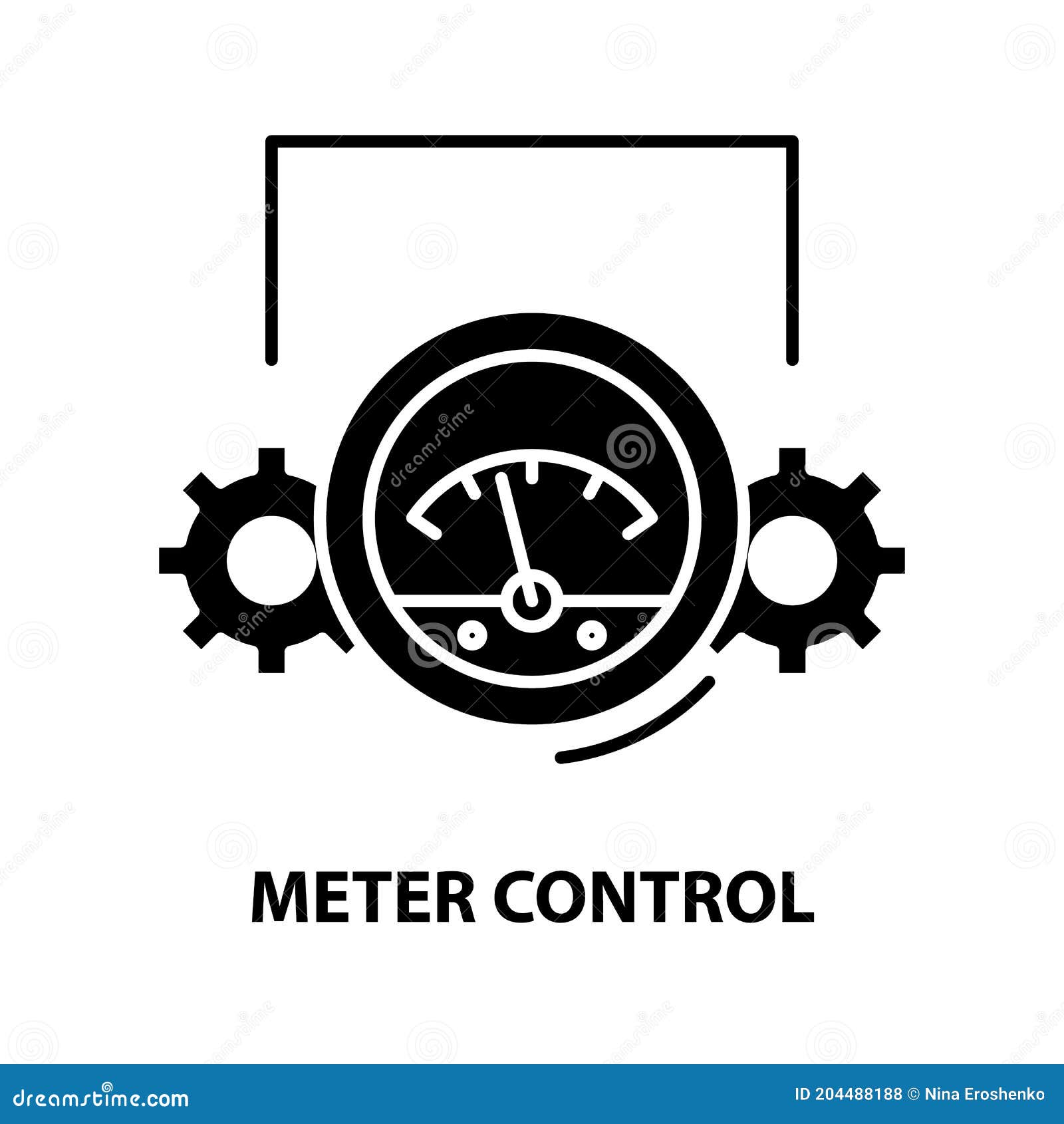Meter Control Icon, Black Vector Sign with Editable Strokes, Concept ...