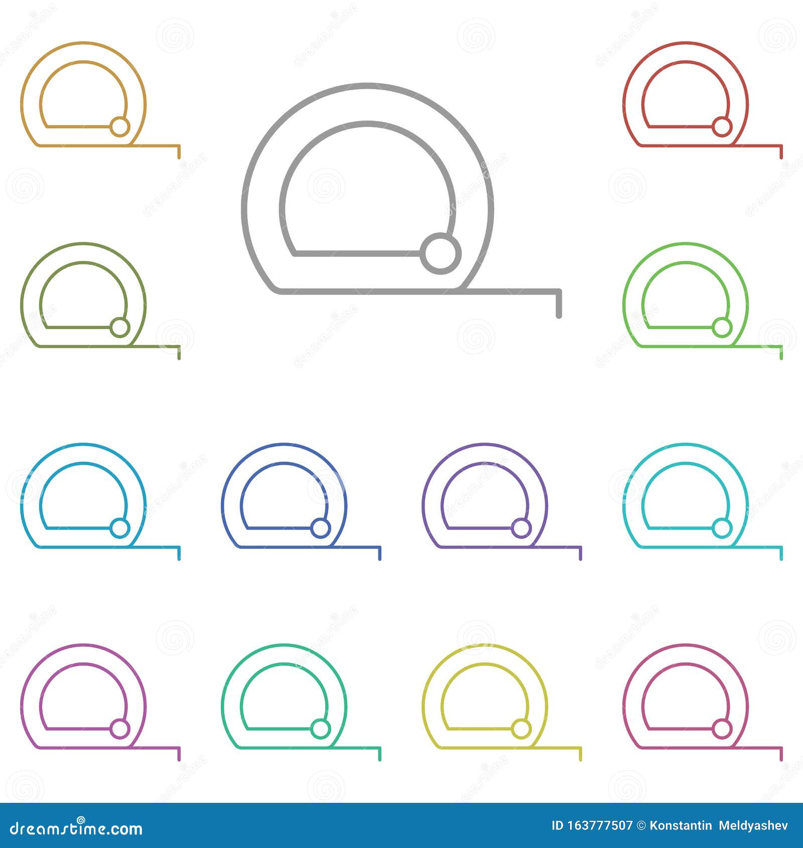 Meter, Gauge Multi Color Icon. Simple Thin Line, Outline Vector of ...