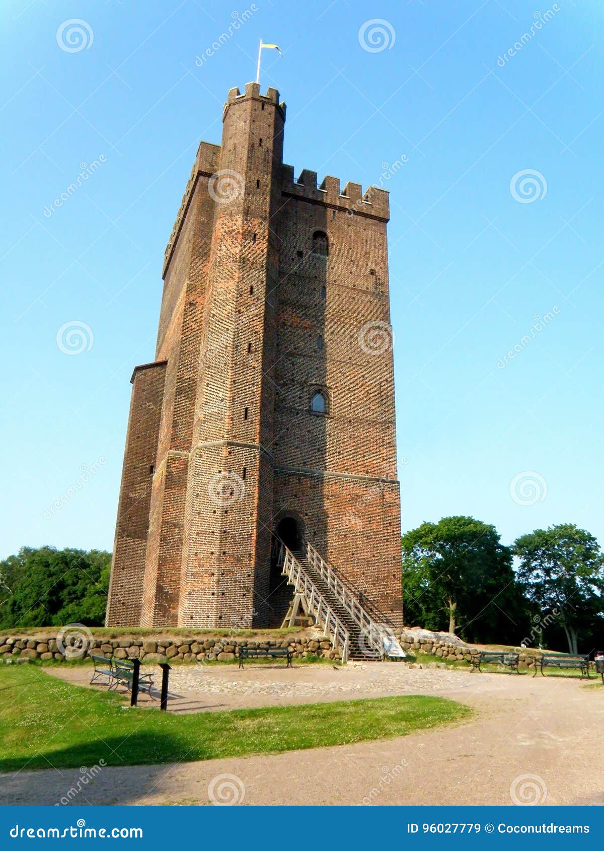 35 Meter High Medieval Tower of the Karnan in Helsingborg Stock Image ...