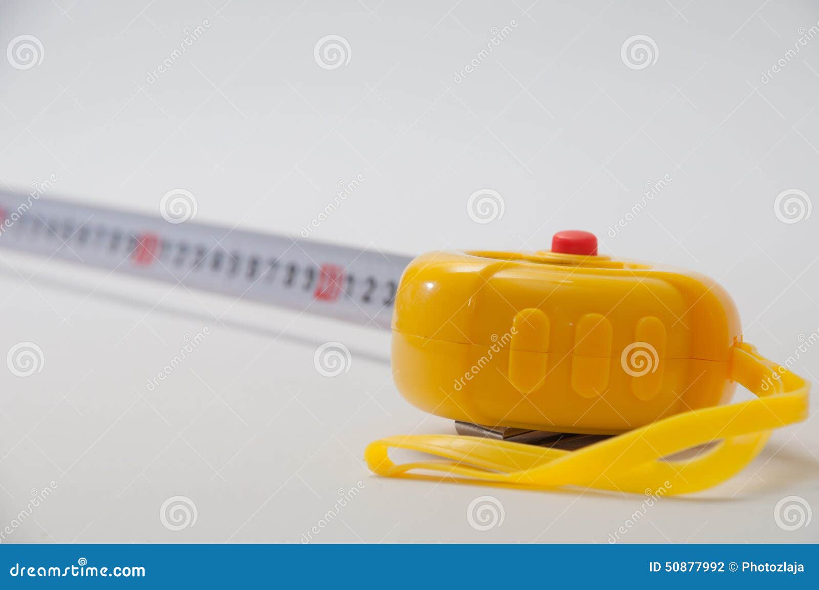 Meter for Measuring Length on White Background Stock Photo - Image of ...