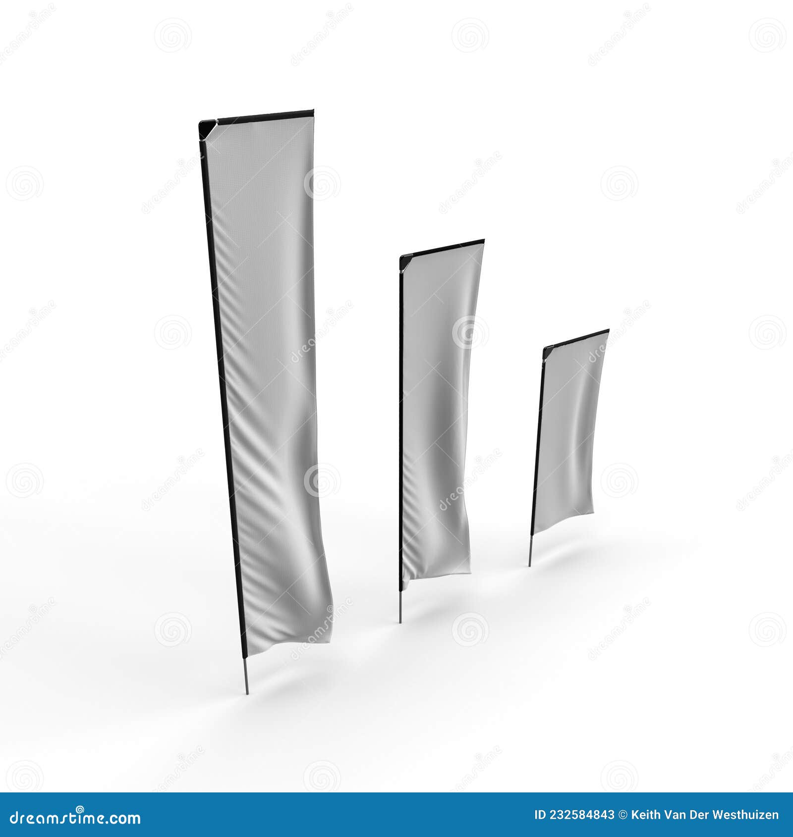 4 Meter, 3 Meter and 2 Meter Telescopic Flag Range Perspective View ...