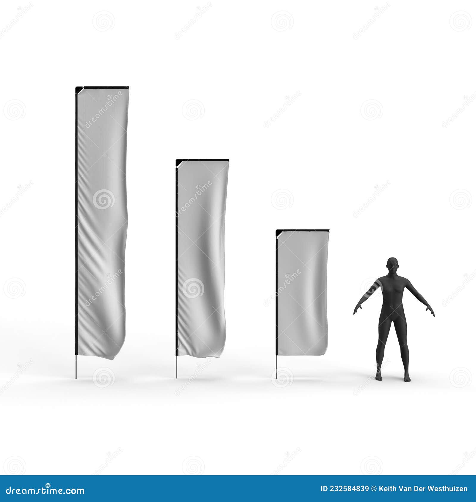 4 Meter, 3 Meter and 2 Meter Telescopic Flag Range with Size Reference ...