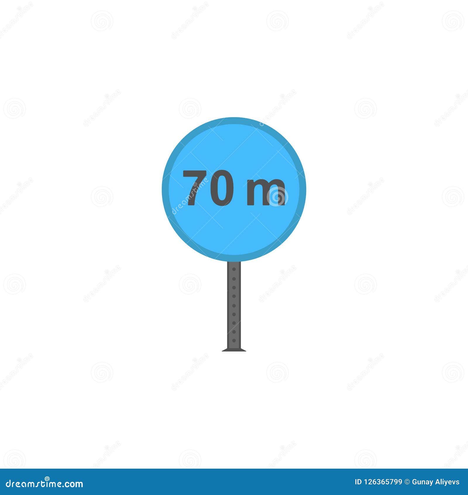70 Meter Minimum Distance Colored Icon. Element Of Road Signs And ...
