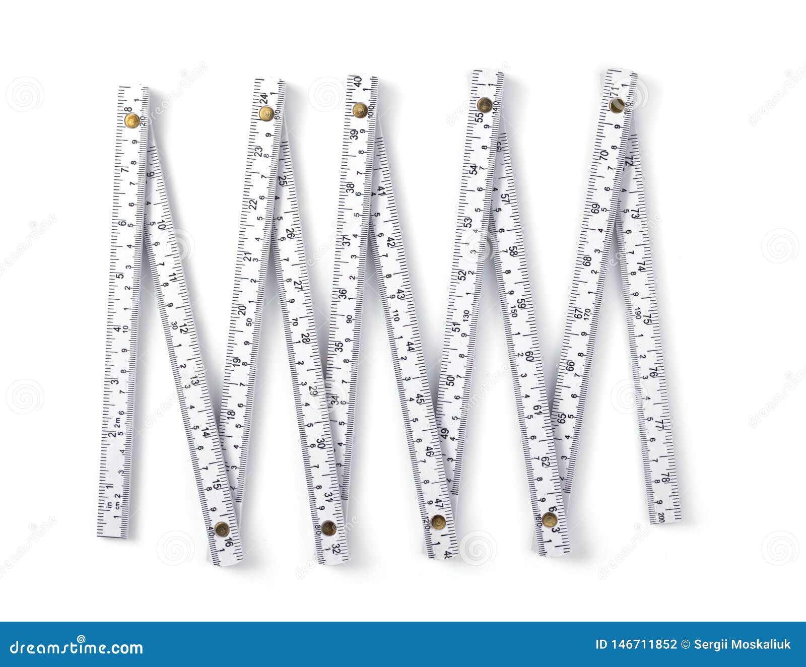 Meter Ruler Isolated on White Stock Photo - Image of housework ...