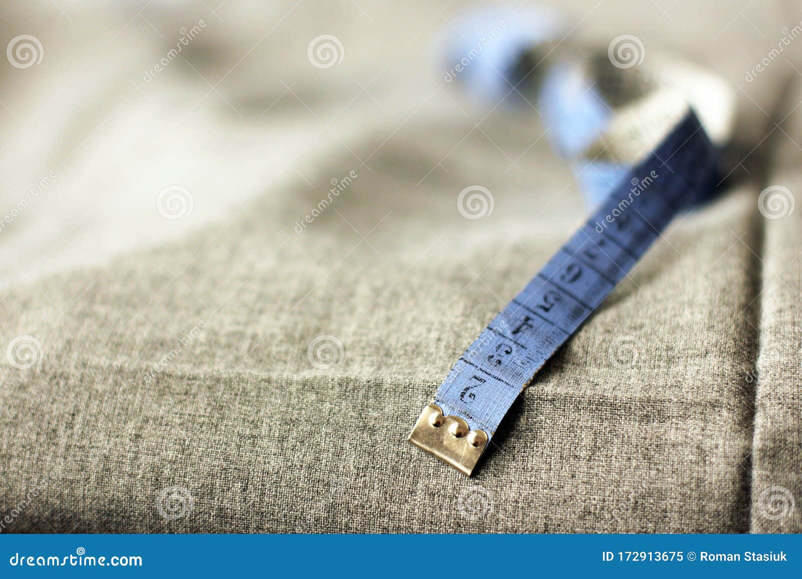 Meter for Sewing Close Up. Meter on Fabric Stock Image - Image of ...