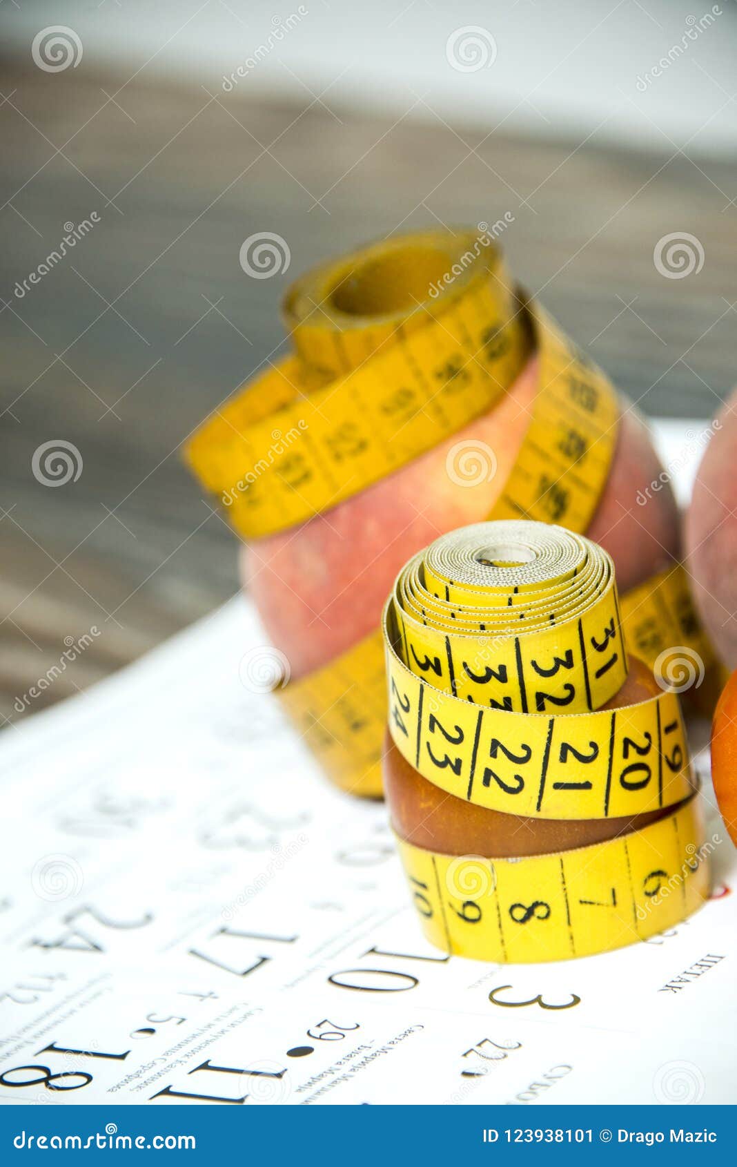 Meter for sewing and fruit stock image. Image of loss - 123938101