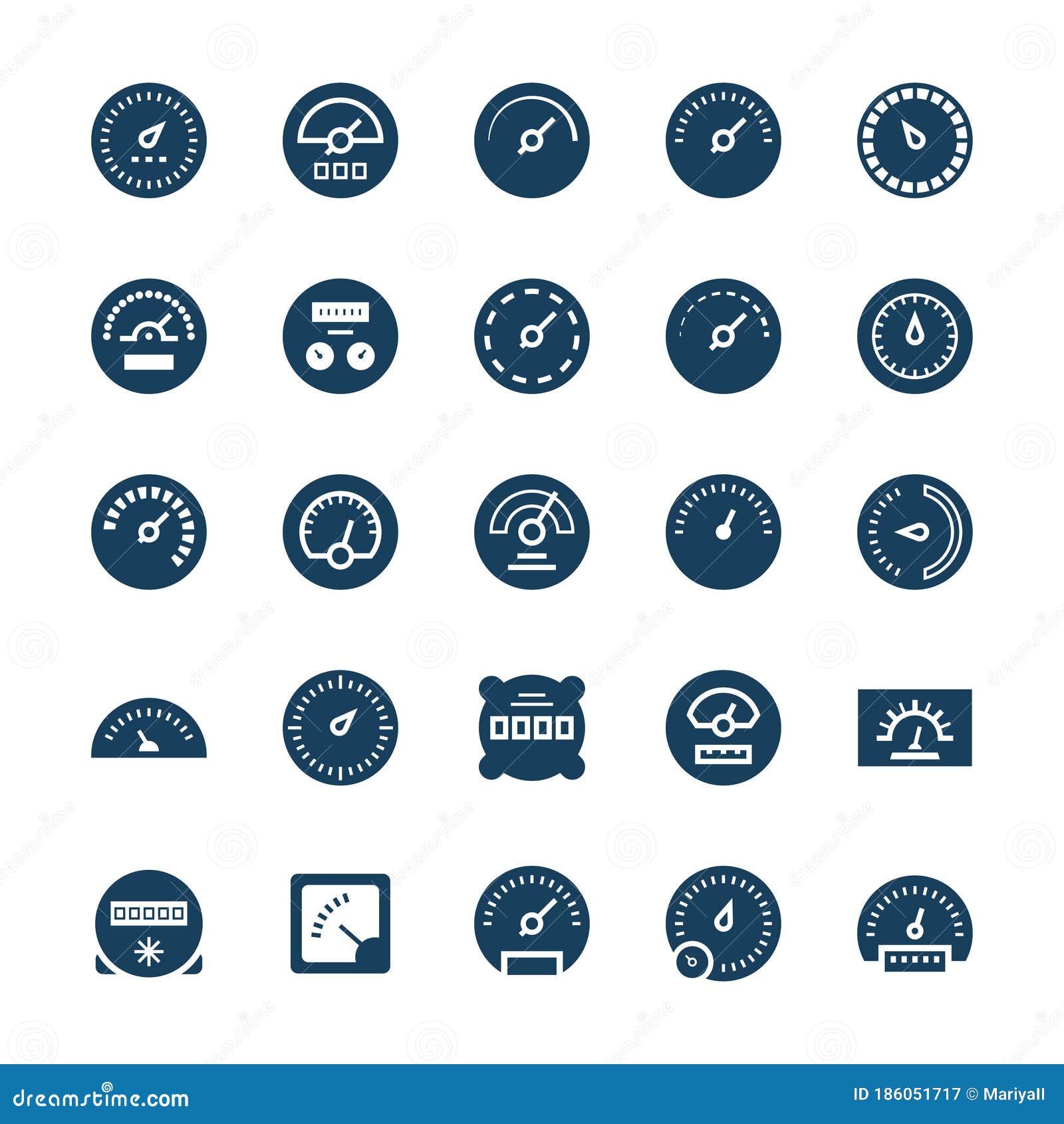 Meter Vector Icons in Flat Style Stock Vector - Illustration of simple ...
