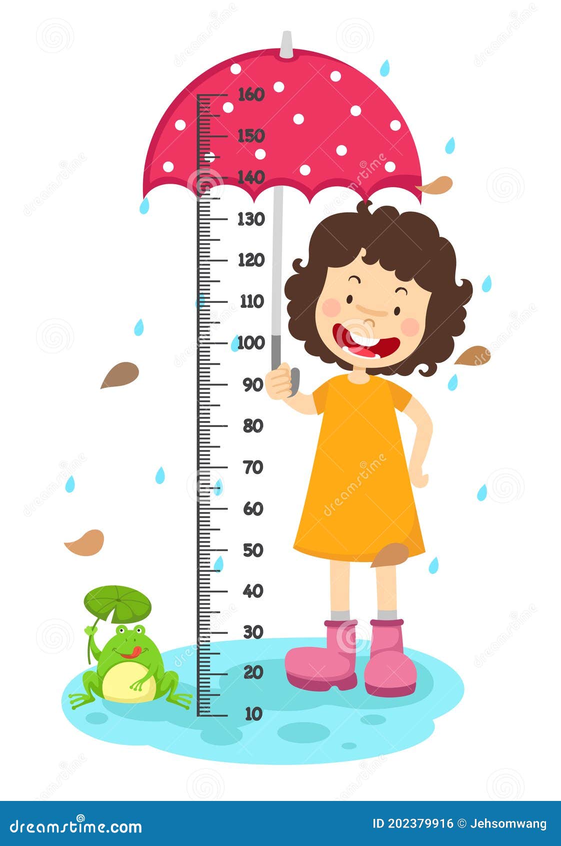 Meter Wall with Children Girl Stock Vector - Illustration of cute ...
