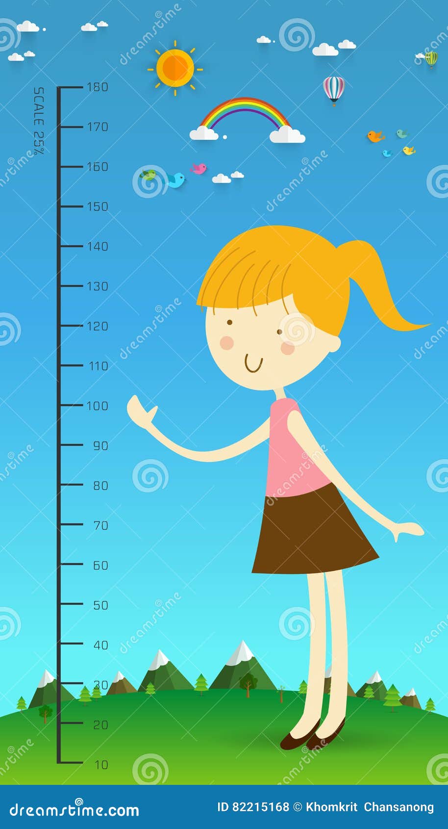 Meter wall with girl stock vector. Illustration of meter - 82215168