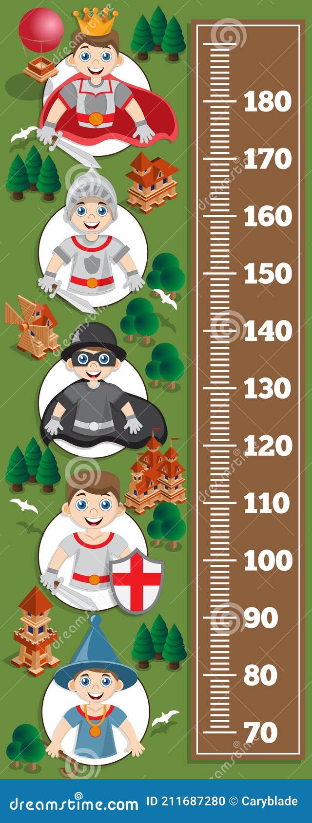 Knight Boy. Meter Wall Or Height Chart. Cartoon Vector | CartoonDealer ...