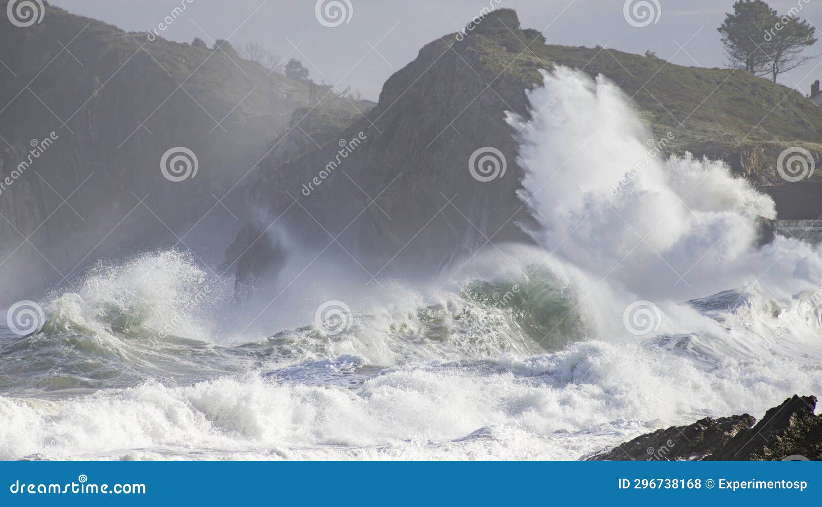 10-meter Waves Break On Cliffs Of Asturias Royalty-Free Stock ...