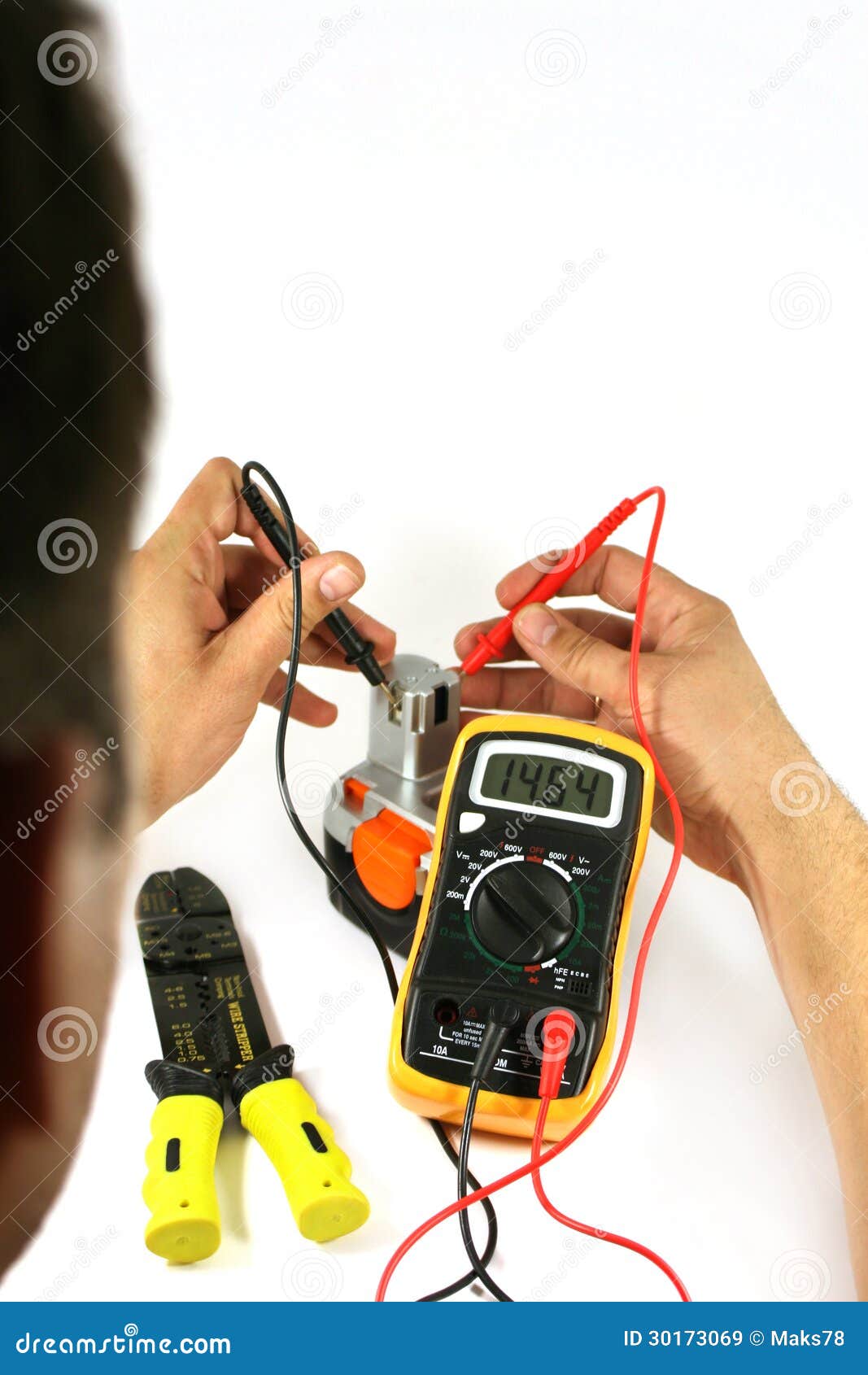 Electric digital tester stock image. Image of accumulator - 30173069