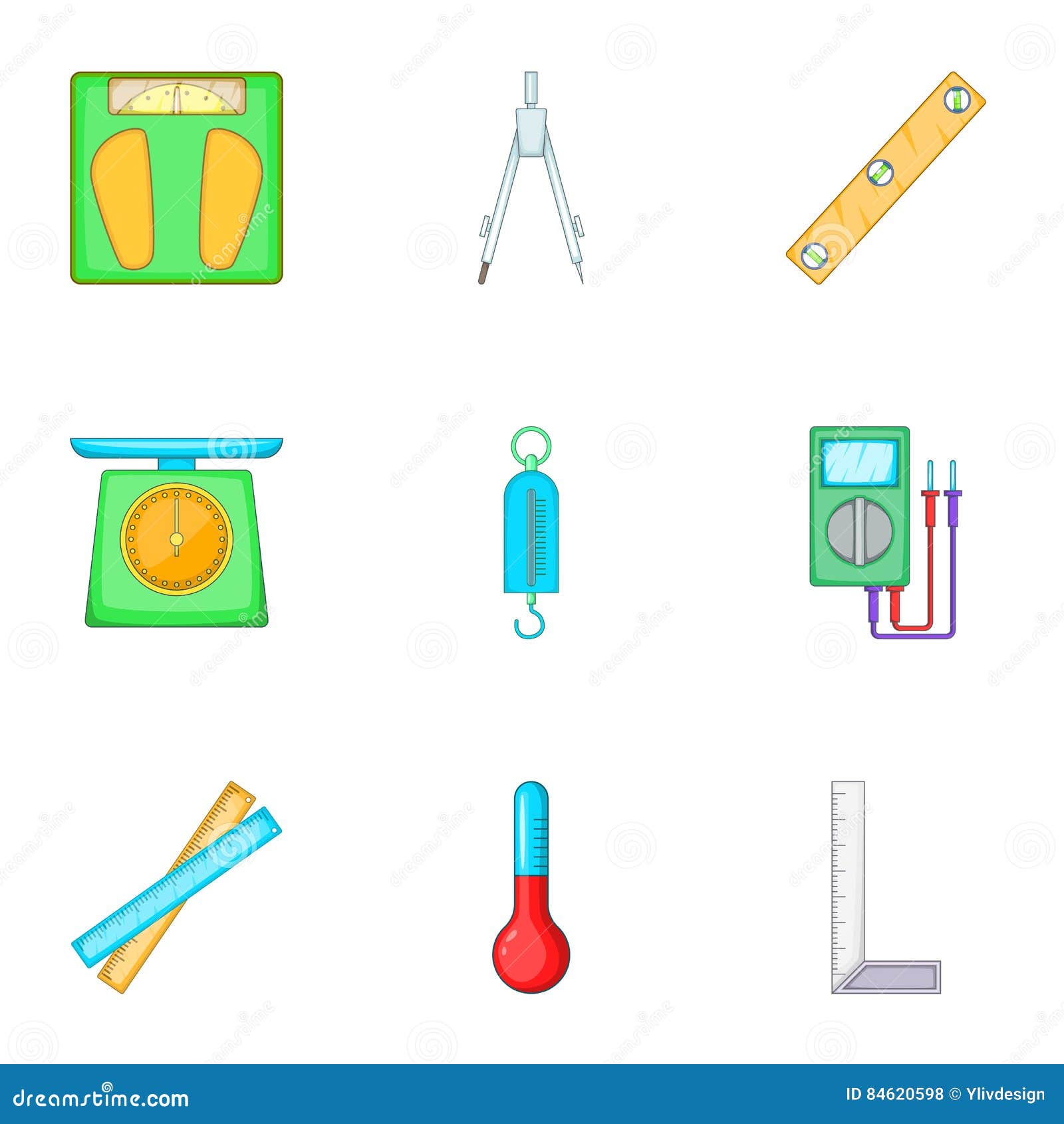 Metering Equipment Icons Set, Cartoon Style Stock Vector - Illustration ...
